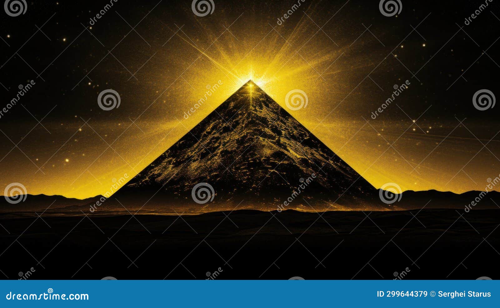 The Ancient Pyramid, with a Bright Light Shining through it, AI Stock ...