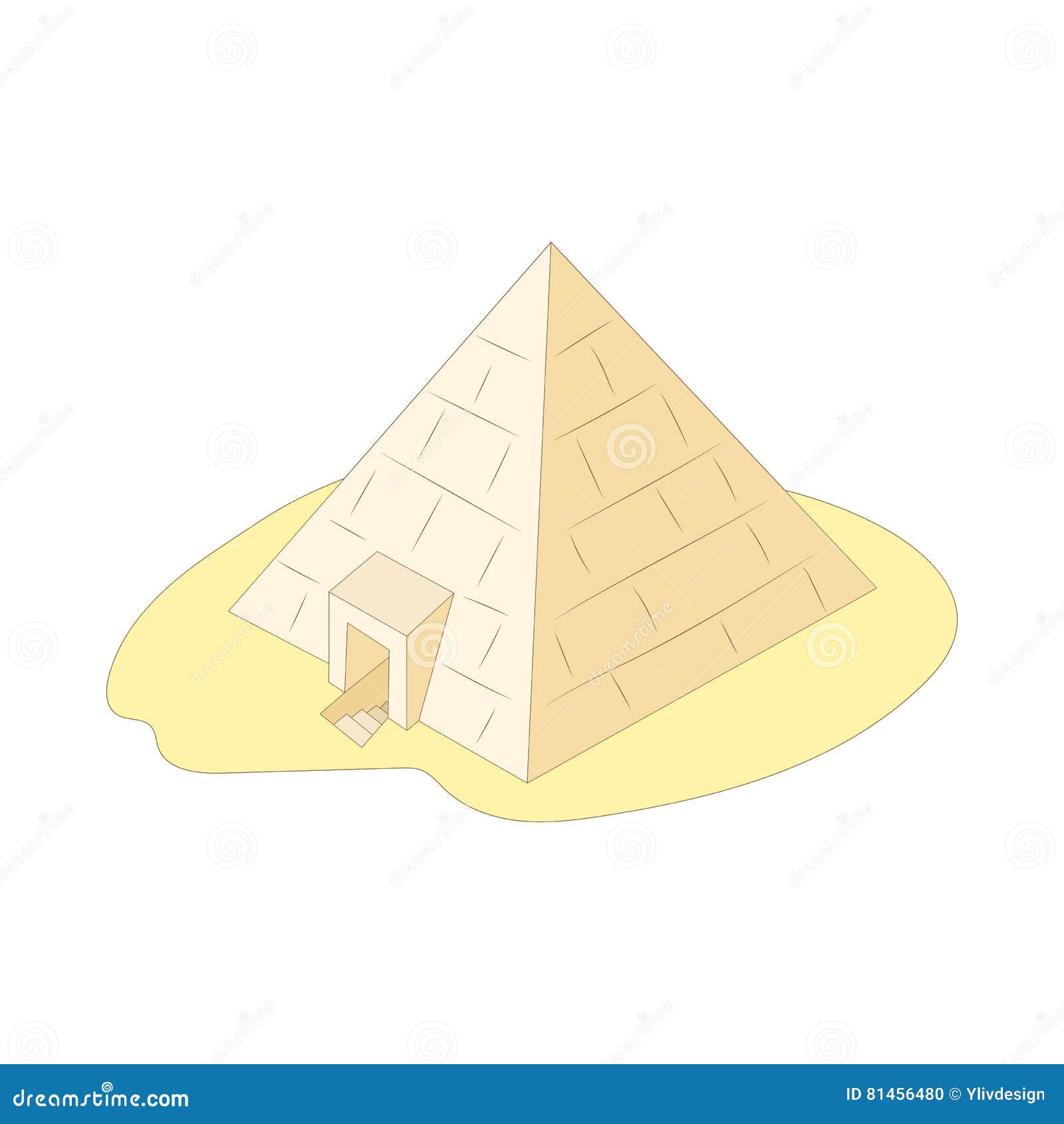 Pyramid of Giza, Egypt Icon, Cartoon Style Stock Vector - Illustration ...