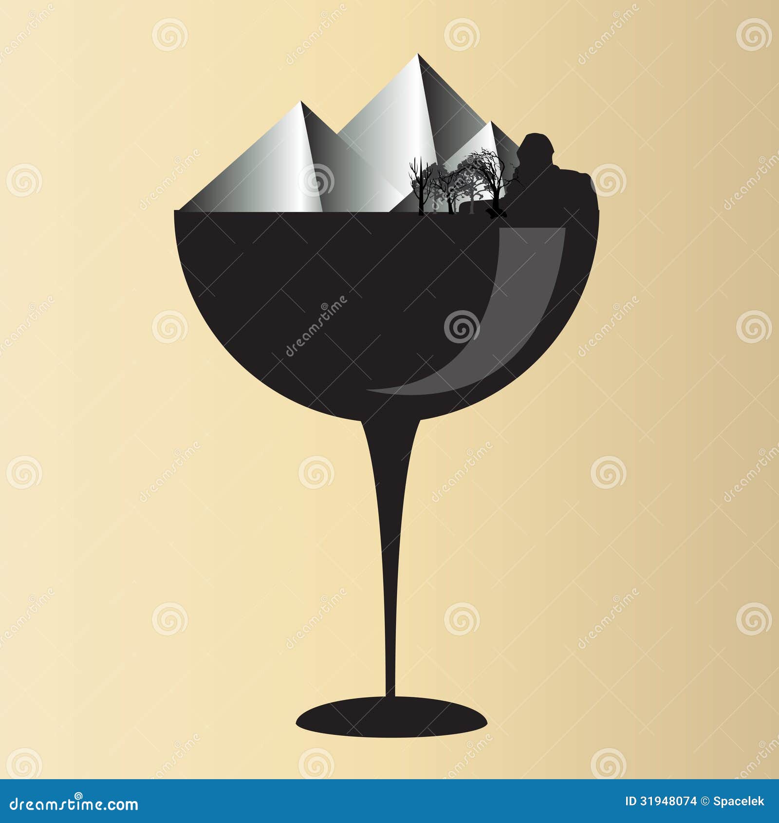 Pyramid on glass stock vector. Illustration of clipart - 31948074