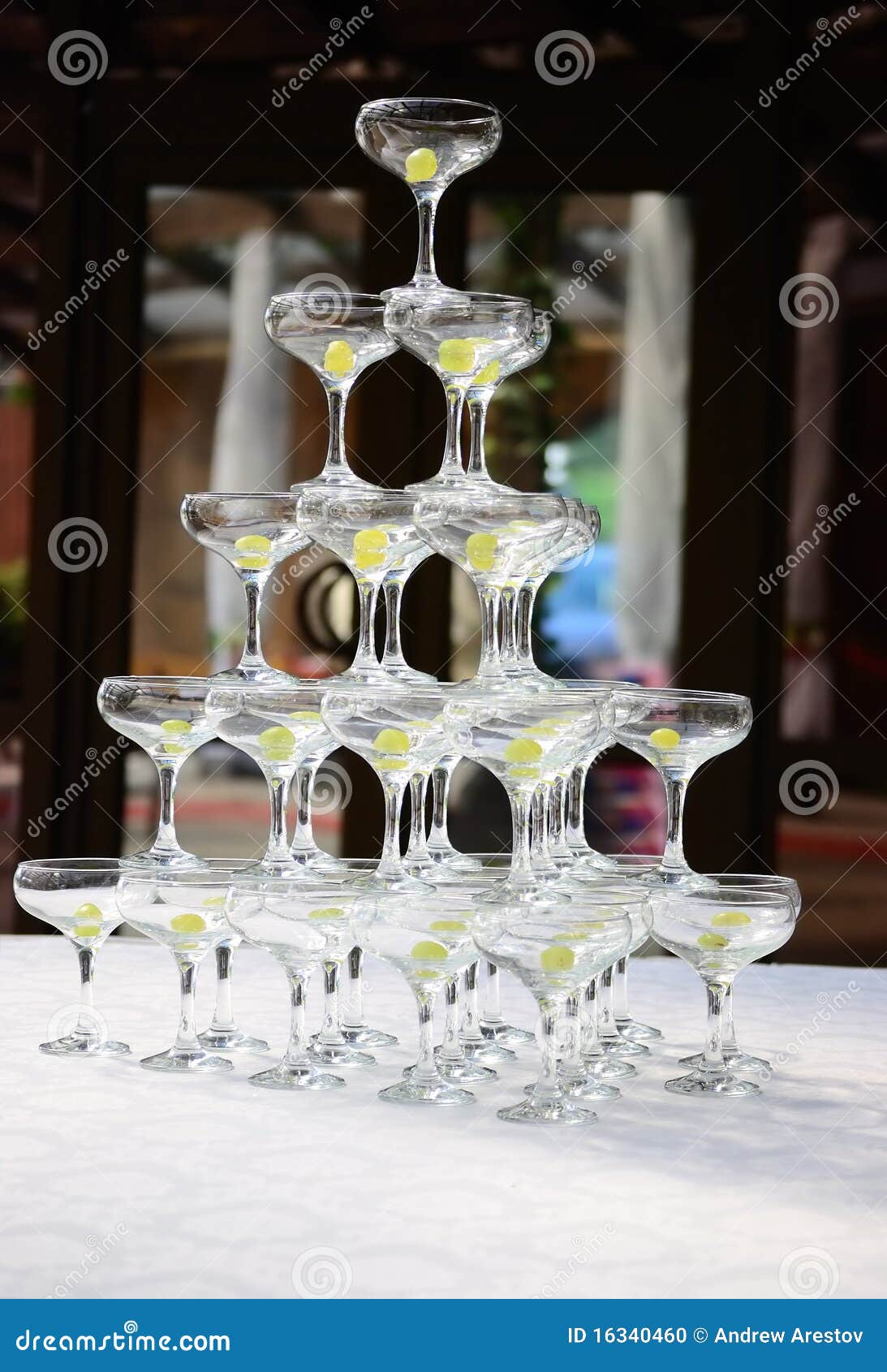 Pyramid from glasses stock photo. Image of stack, wineglass - 16340460