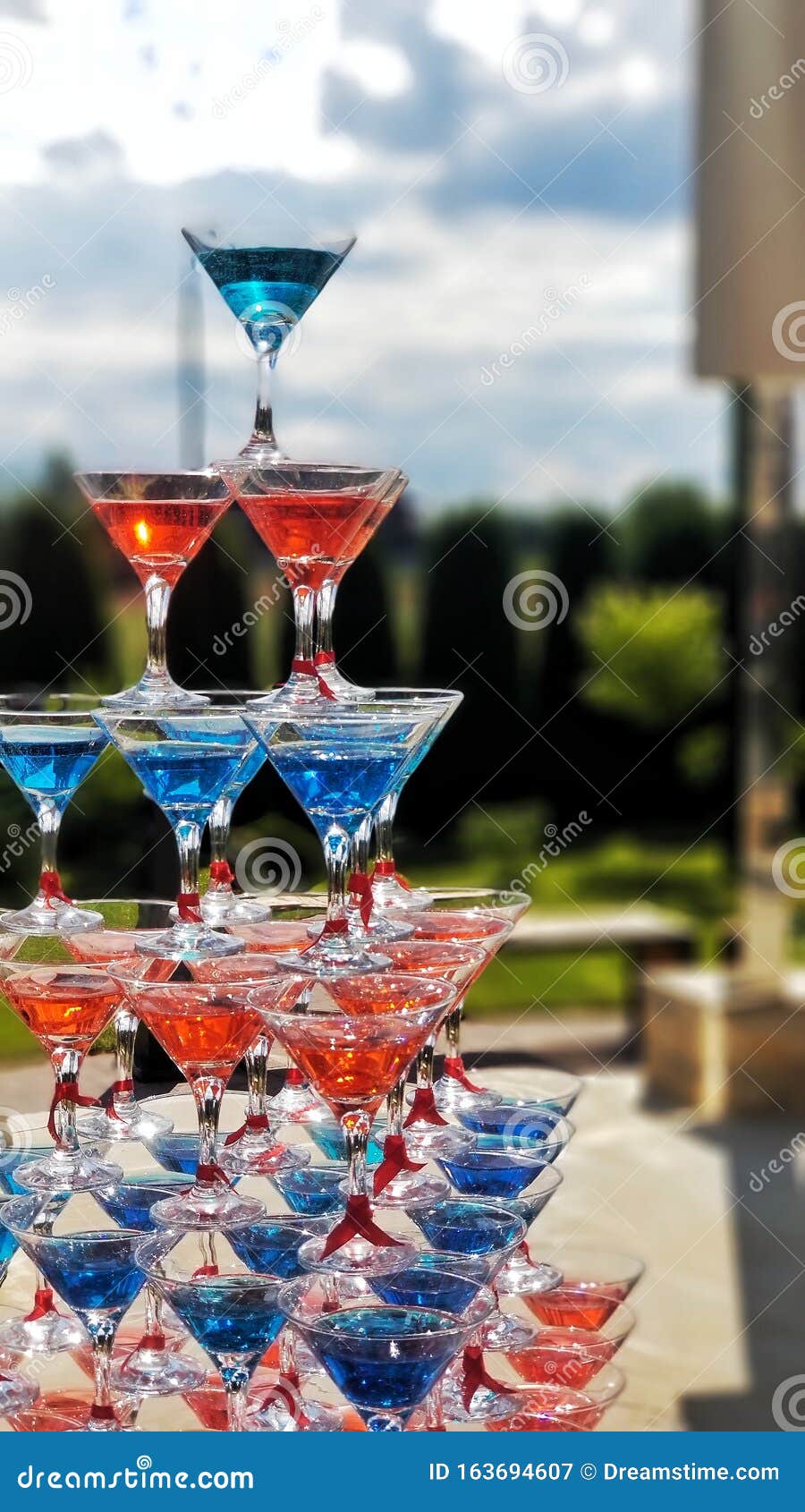 Pyramid with glasses stock image. Image of isolated - 163694607