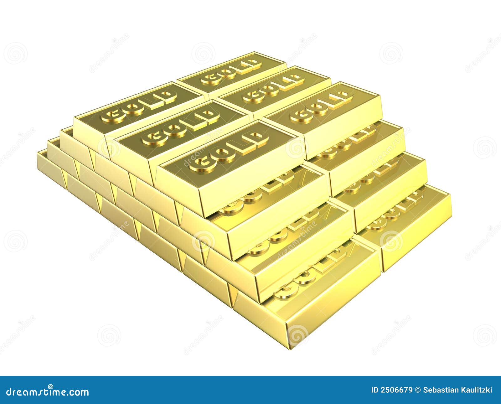 Pyramid of Gold bars stock illustration. Illustration of reserve - 2506679