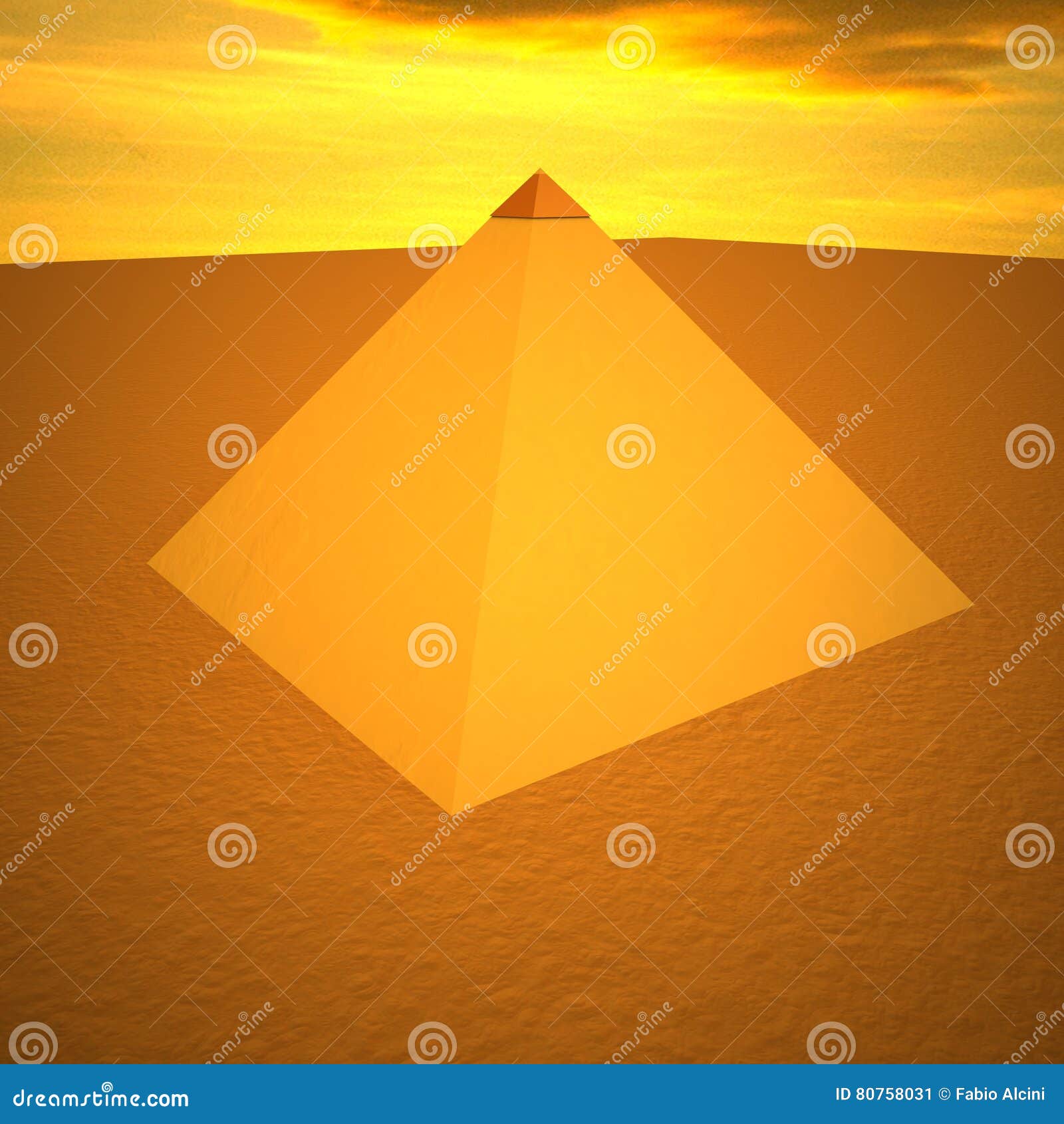 Pyramid with golden top stock illustration. Illustration of ...