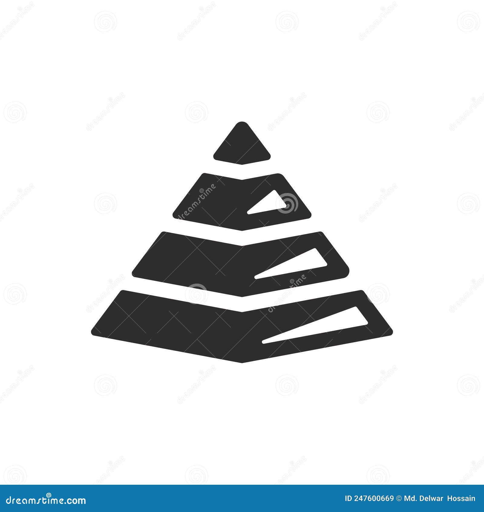Pyramid Graph Template With Five Colorful Steps Vector Illustration ...