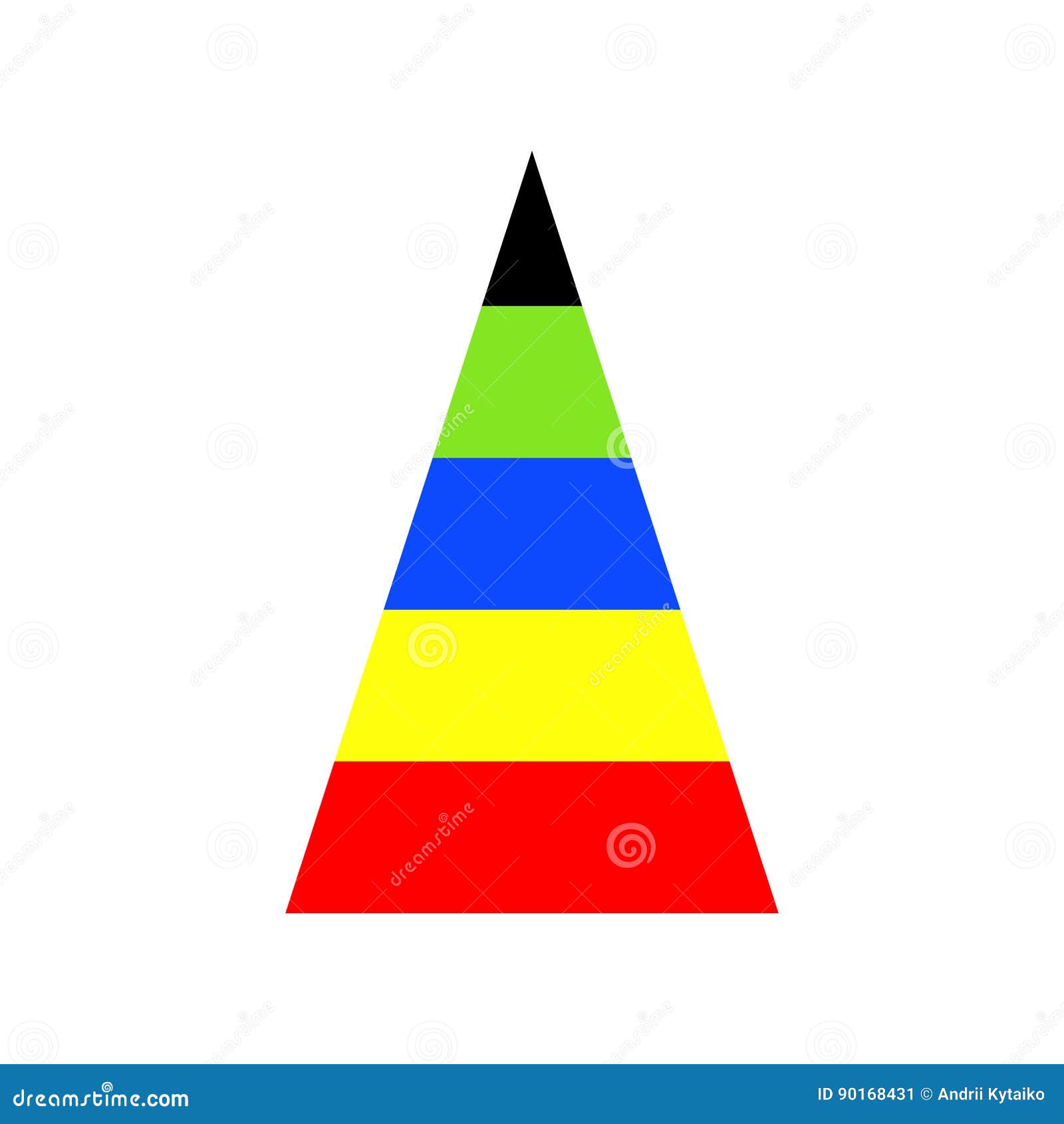 Pyramid Graph Template With Five Steps - Blue Version Vector ...