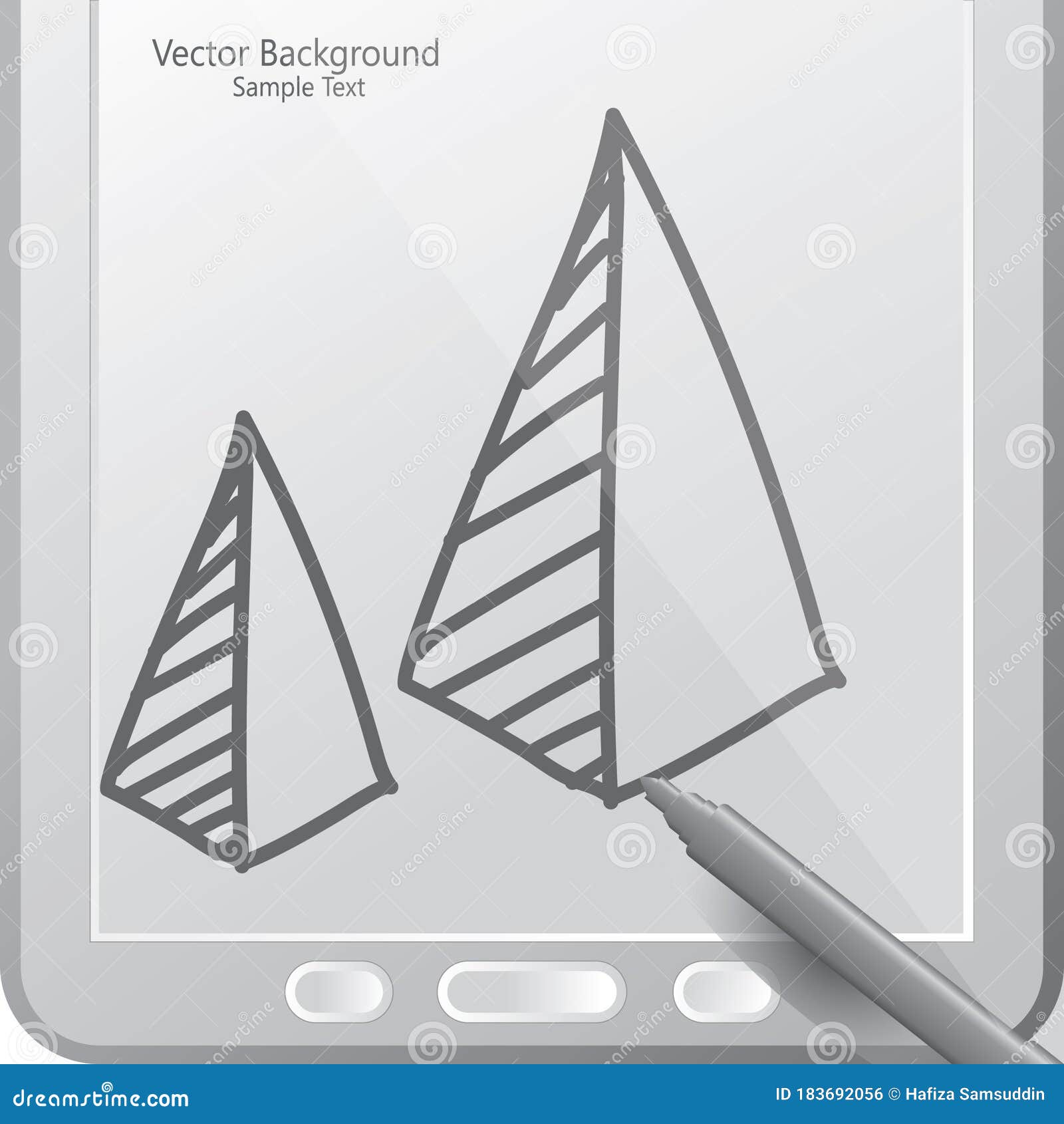 Pyramid Graph in a Tablet with Stylus Stock Vector - Illustration of ...