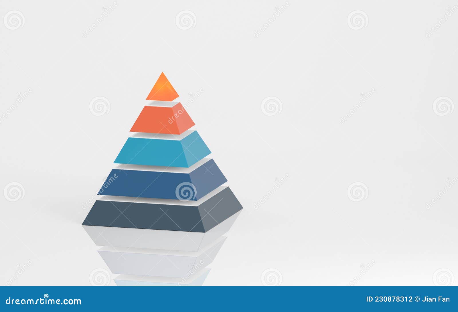 Pyramid Graphics and Data Analysis, 3d Rendering Stock Illustration ...