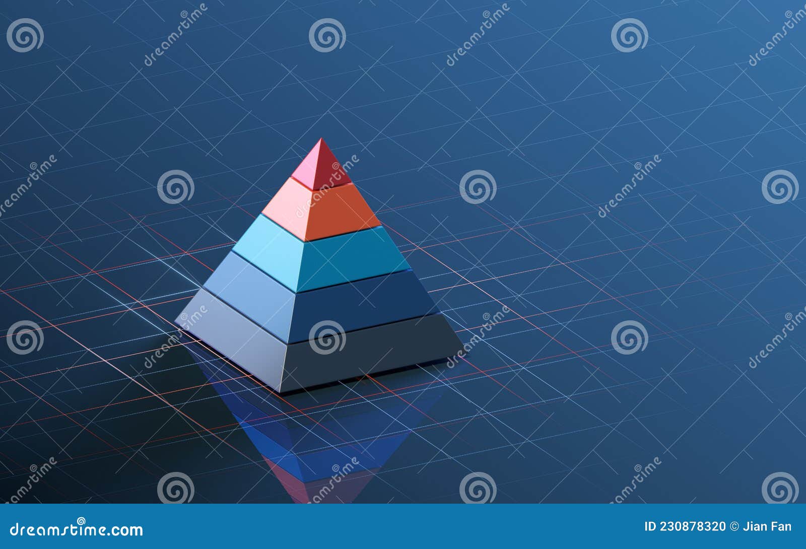 Pyramid Graphics and Data Analysis, 3d Rendering Stock Illustration ...