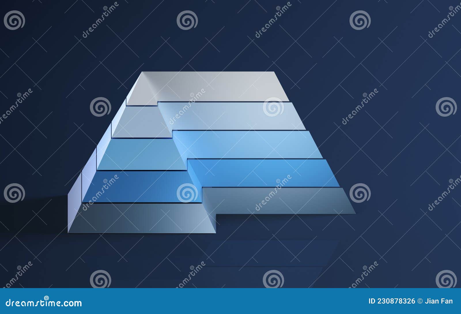 Pyramid Graphics and Data Analysis, 3d Rendering Stock Illustration ...