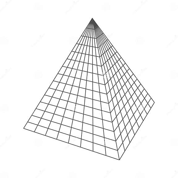 Pyramid Grid Figure Low Poly Geometric Shape Icon Stock Vector ...