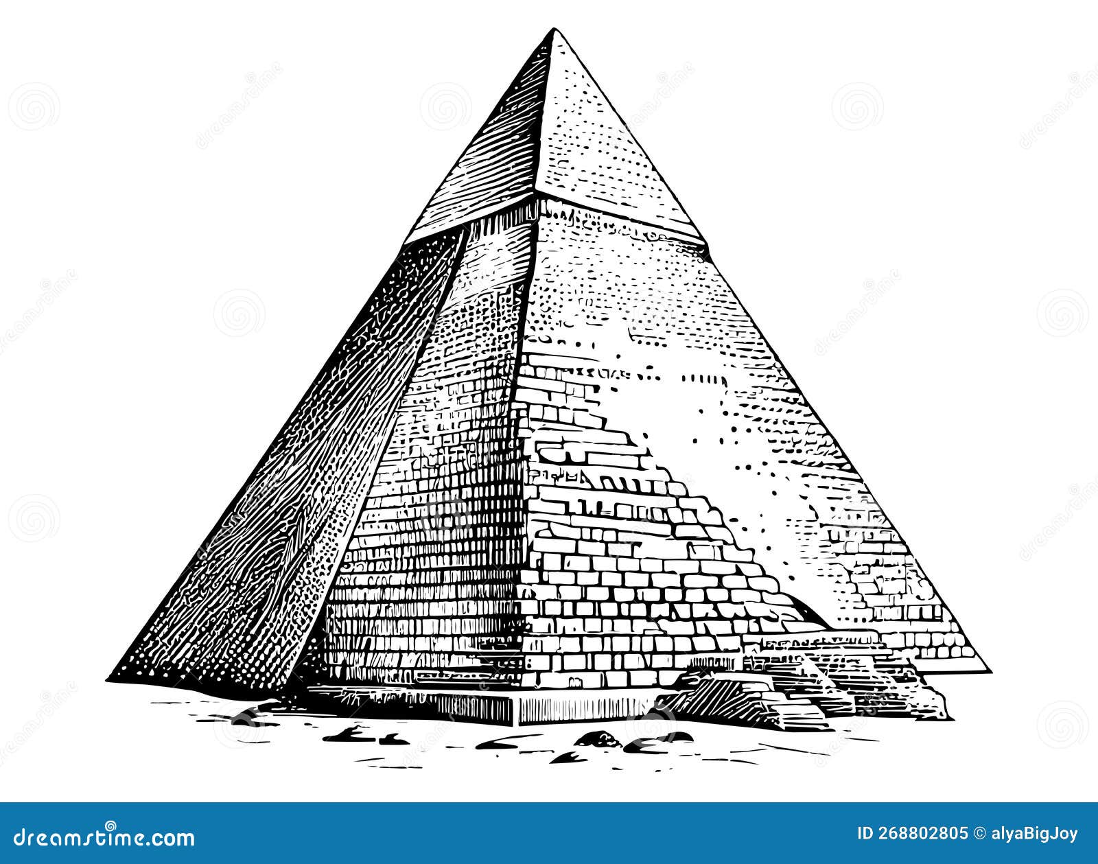 Pyramid Hand Drawn Sketch Vector Illustration Egypt Stock Illustration ...