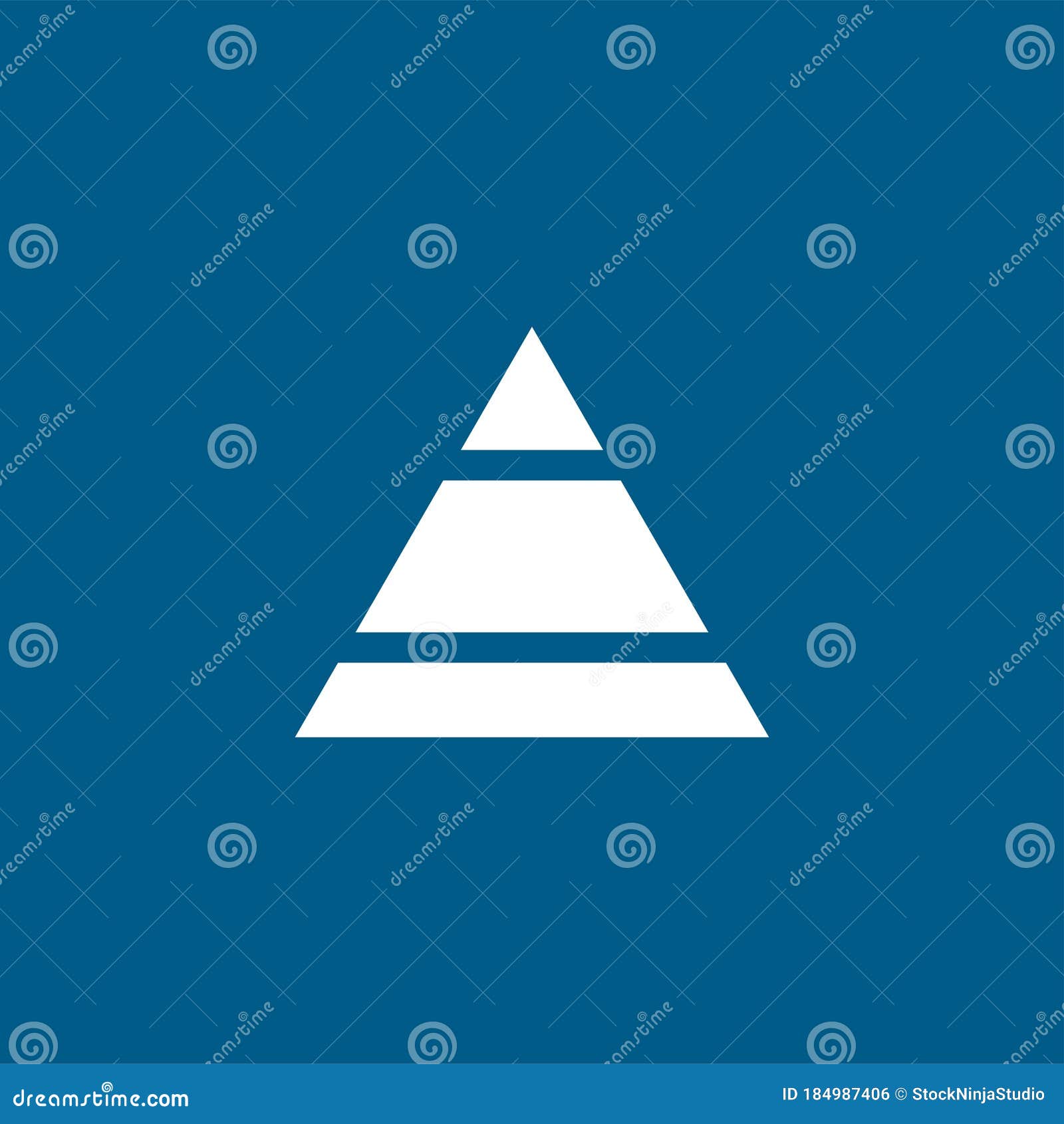 Pyramid Icon on Blue Background. Blue Flat Style Vector Illustration ...