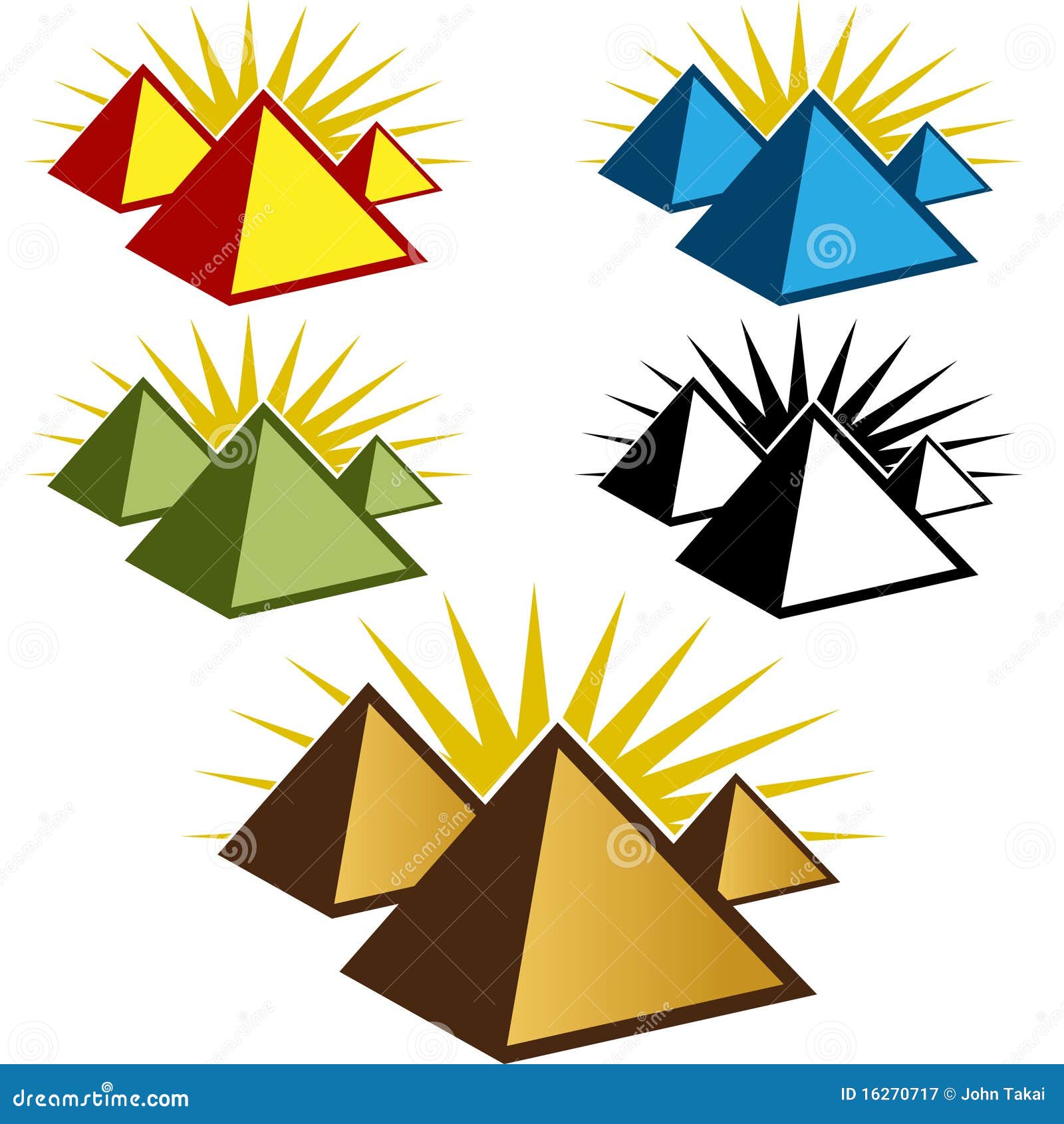 Pyramid Icon Set stock vector. Illustration of graphic - 16270717