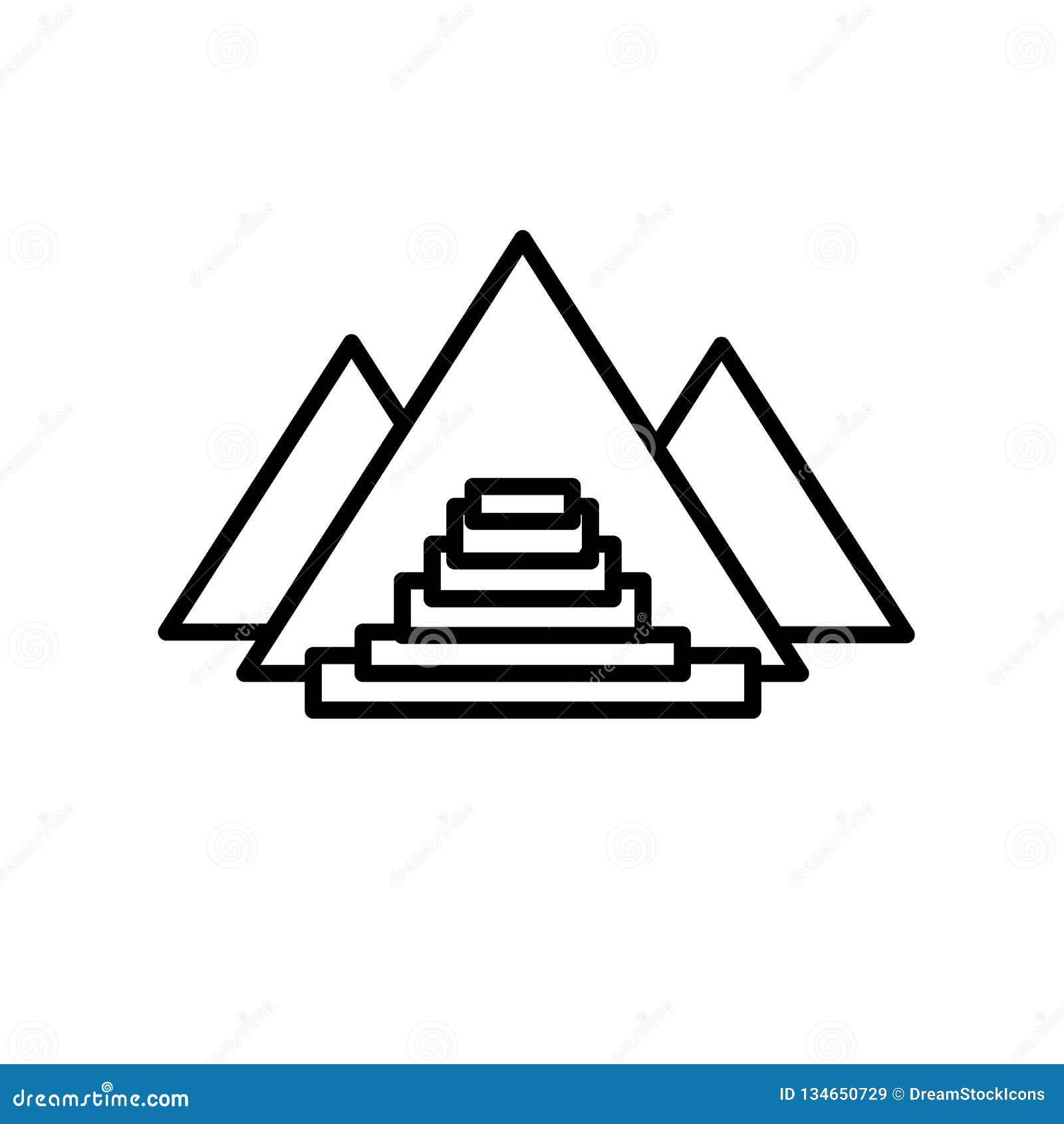 Pyramid Icon Vector Isolated on White Background, Pyramid Sign , Line ...