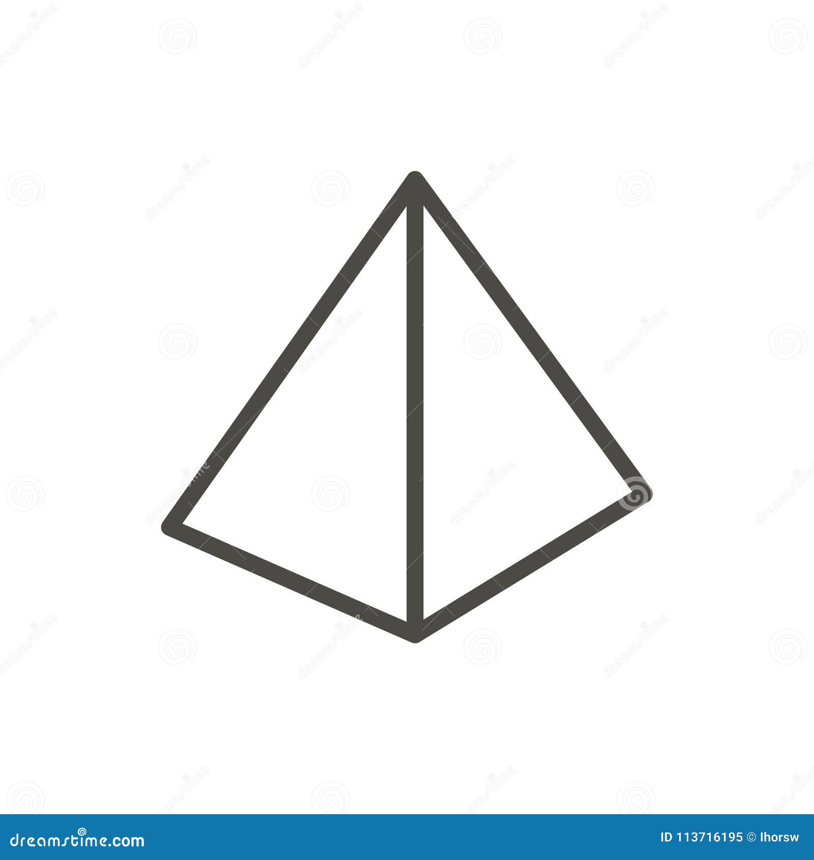 Pyramid Icon Vector. Line Egypt Pyramid Symbol Stock Vector ...