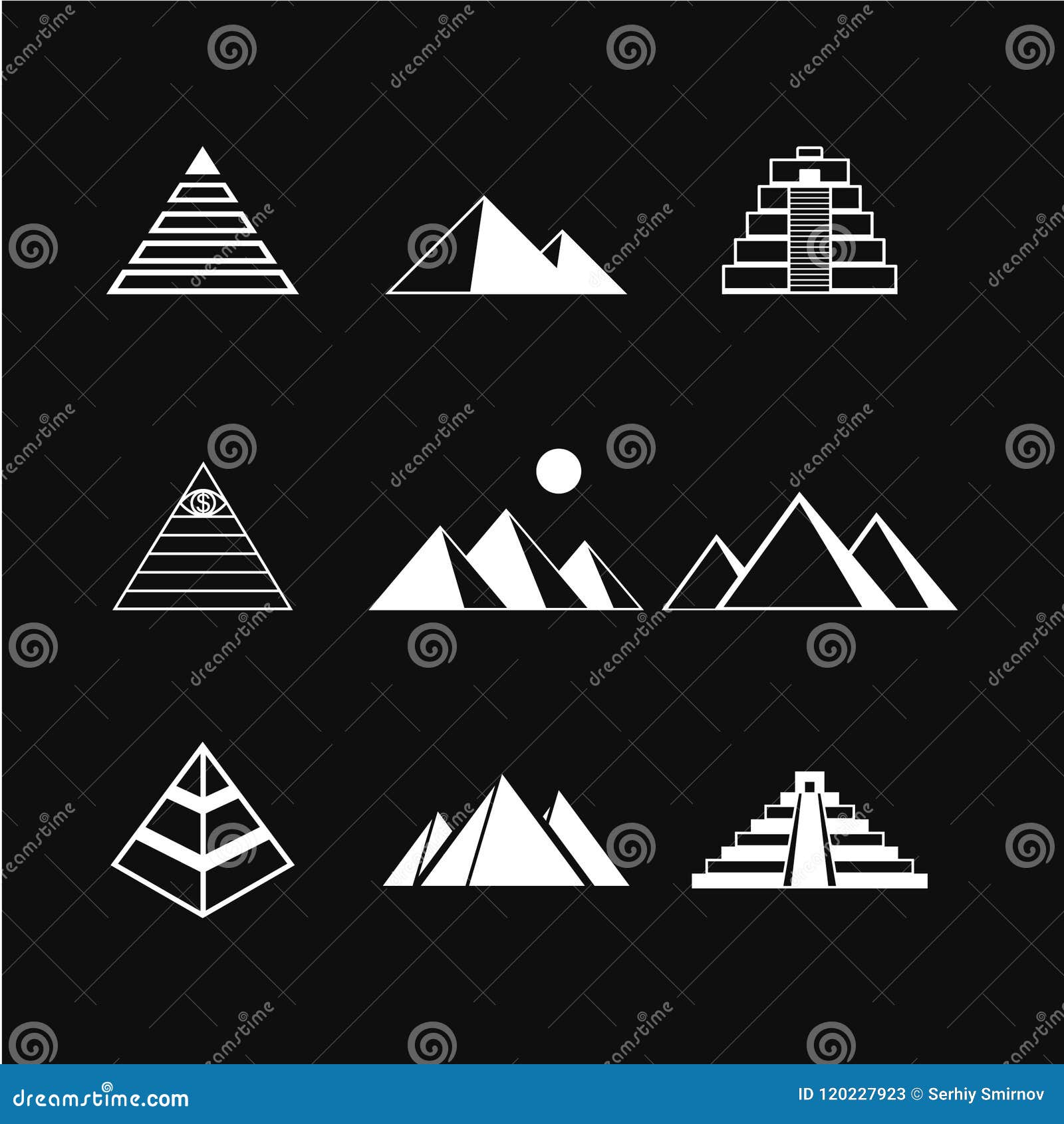 Pyramid icon vector stock illustration. Illustration of history - 120227923