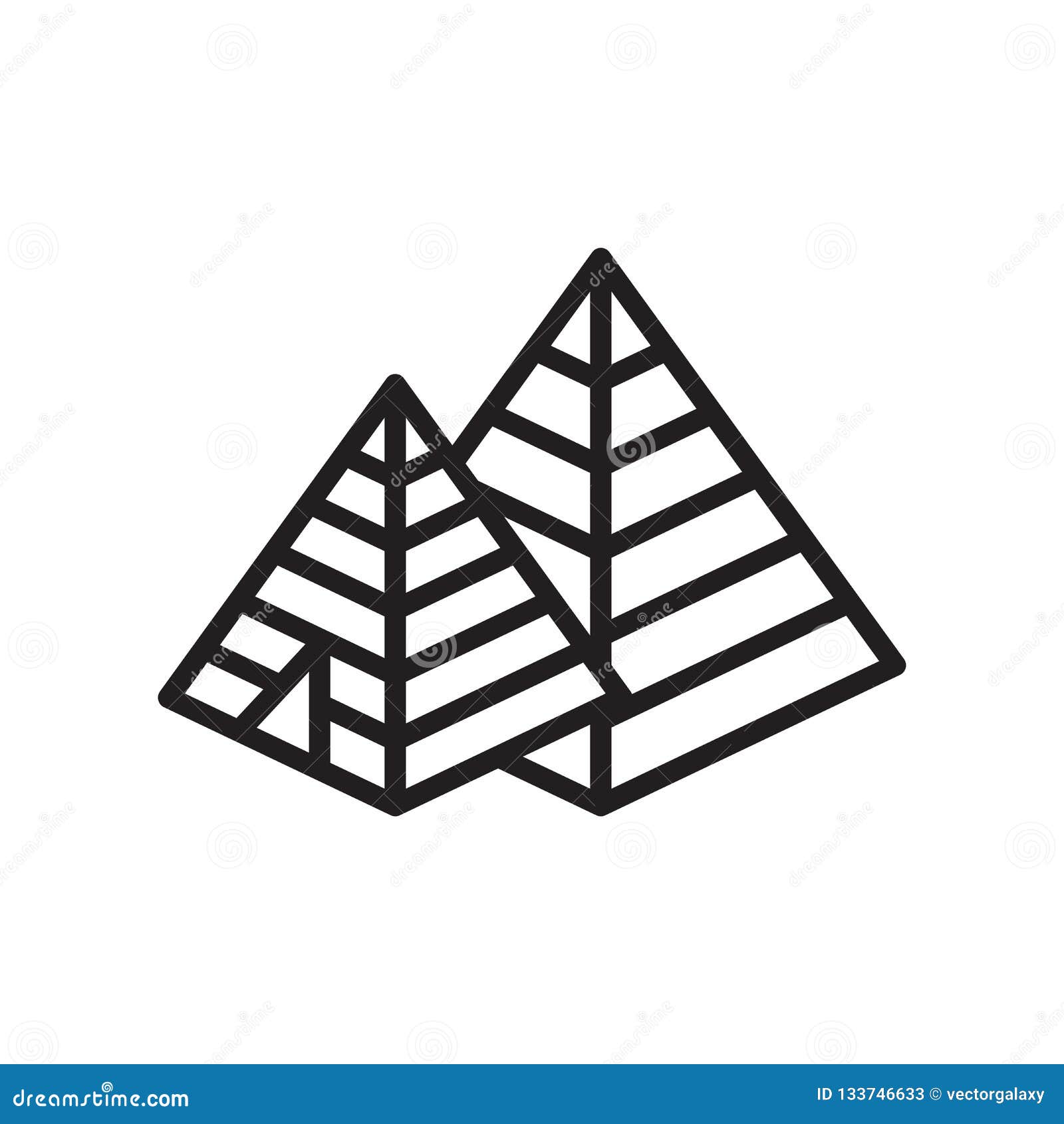 Pyramid Icon Vector Sign and Symbol Isolated on White Background Stock ...
