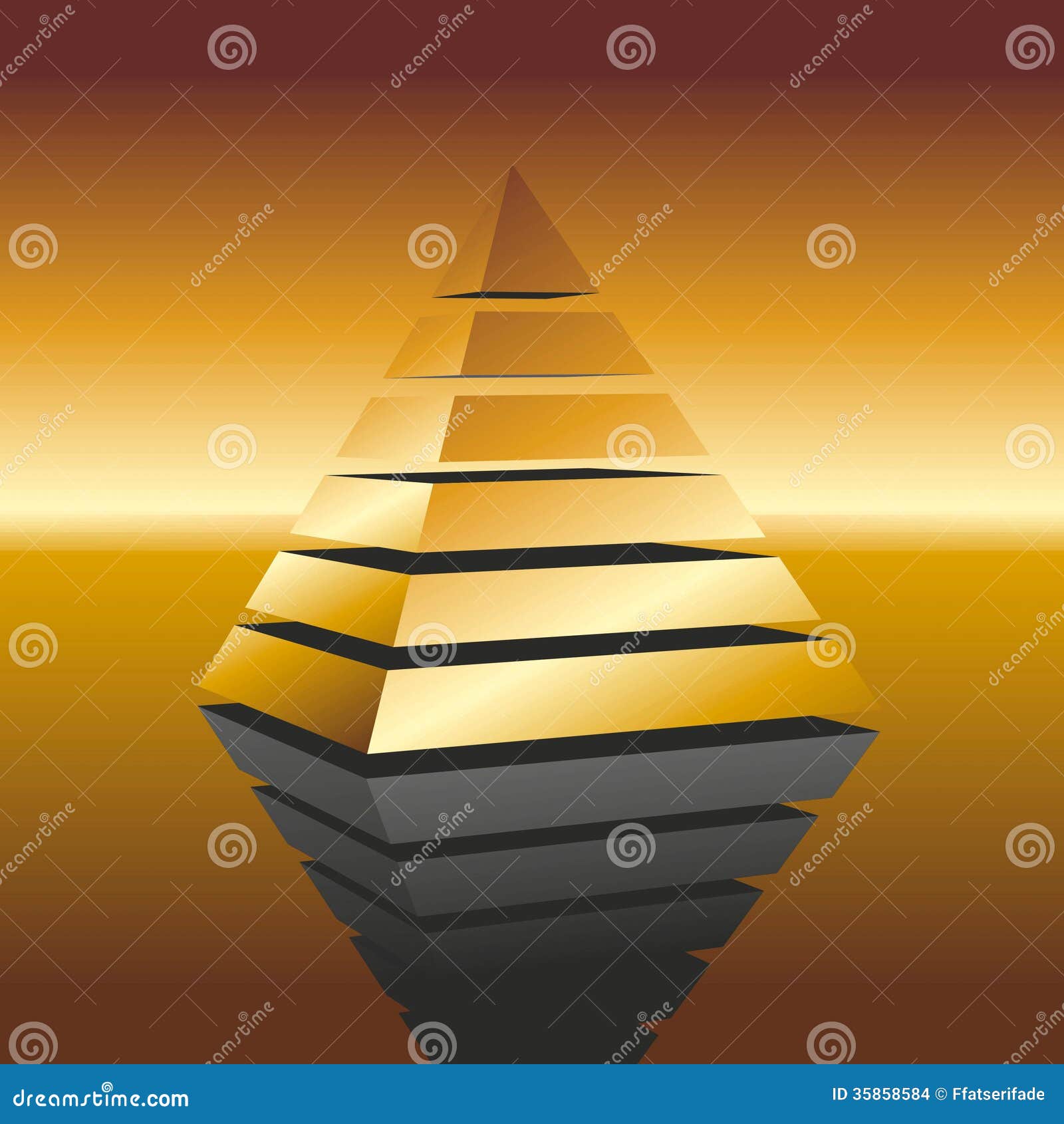 Pyramid stock illustration. Illustration of reflection - 35858584