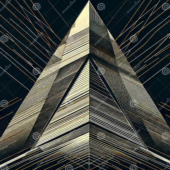 Pyramid Illustrations Enhanced with Geometric Lines and Patterns Stock ...
