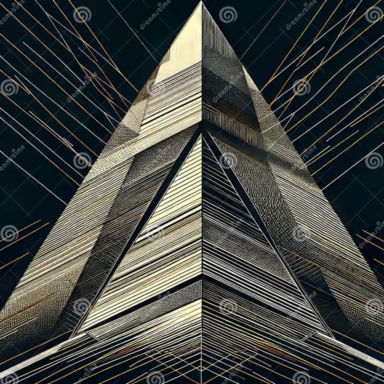 Pyramid Illustrations Enhanced with Geometric Lines and Patterns Stock ...