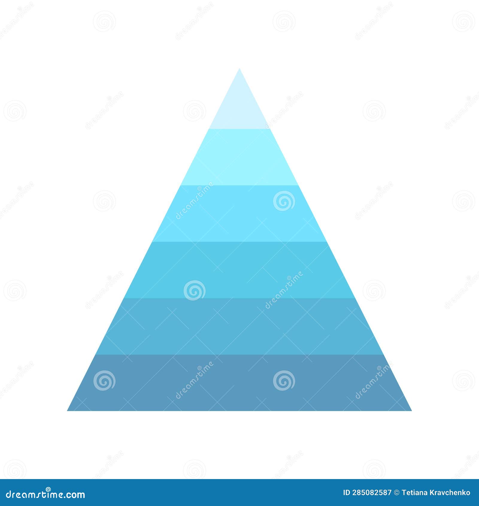 Pyramid Infographic Template. Blue Triangle Data Segments. Vector ...