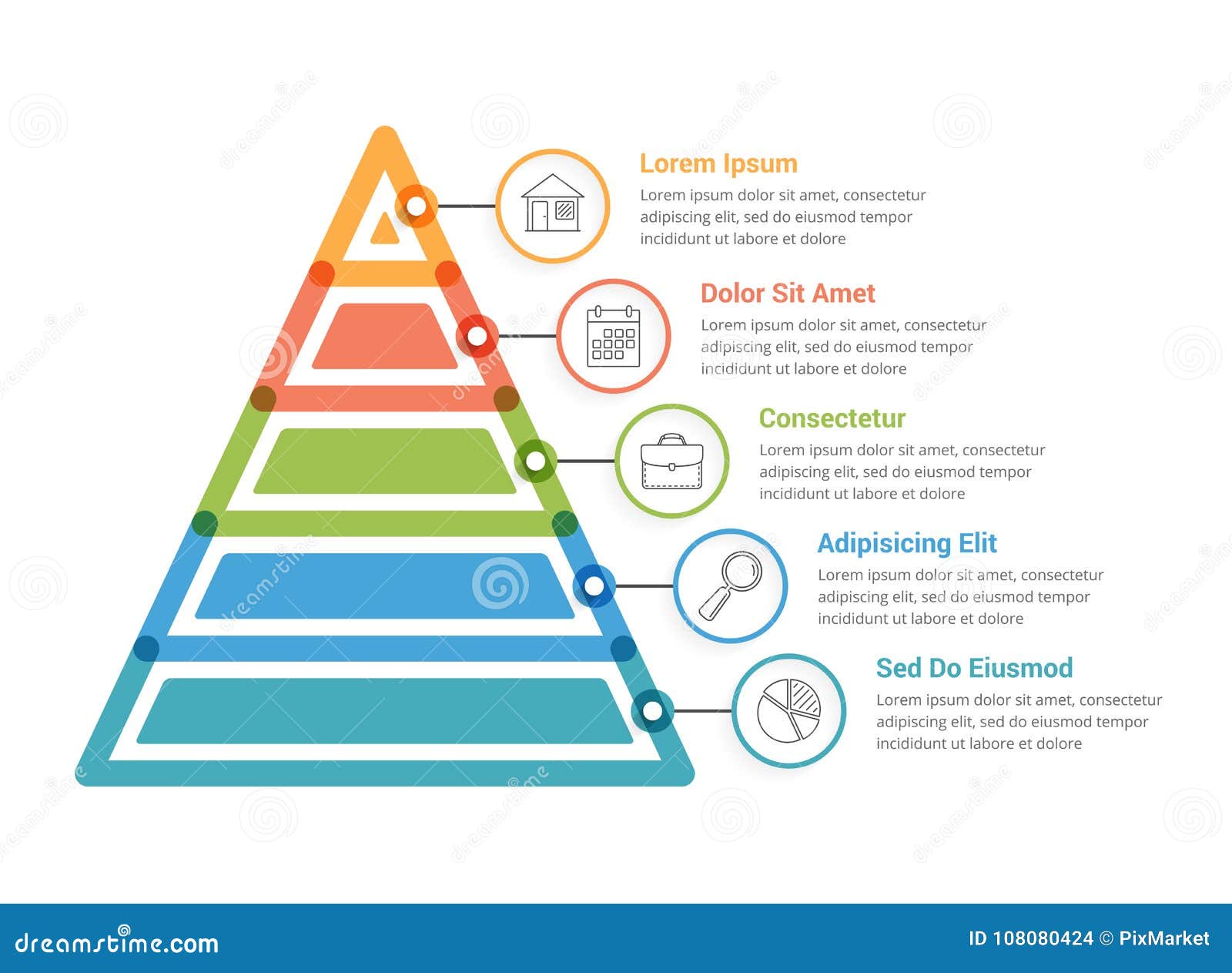Pyramid Infographics stock vector. Illustration of data - 108080424