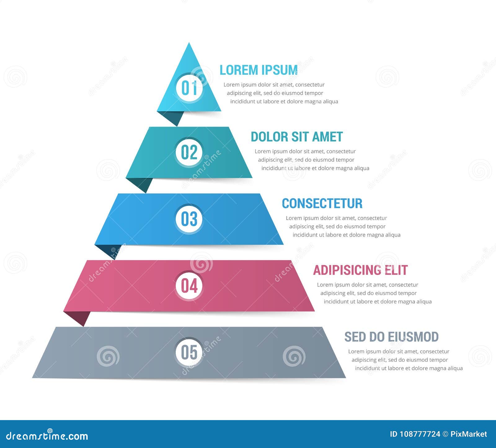 Pyramid Infographics stock vector. Illustration of data - 108777724