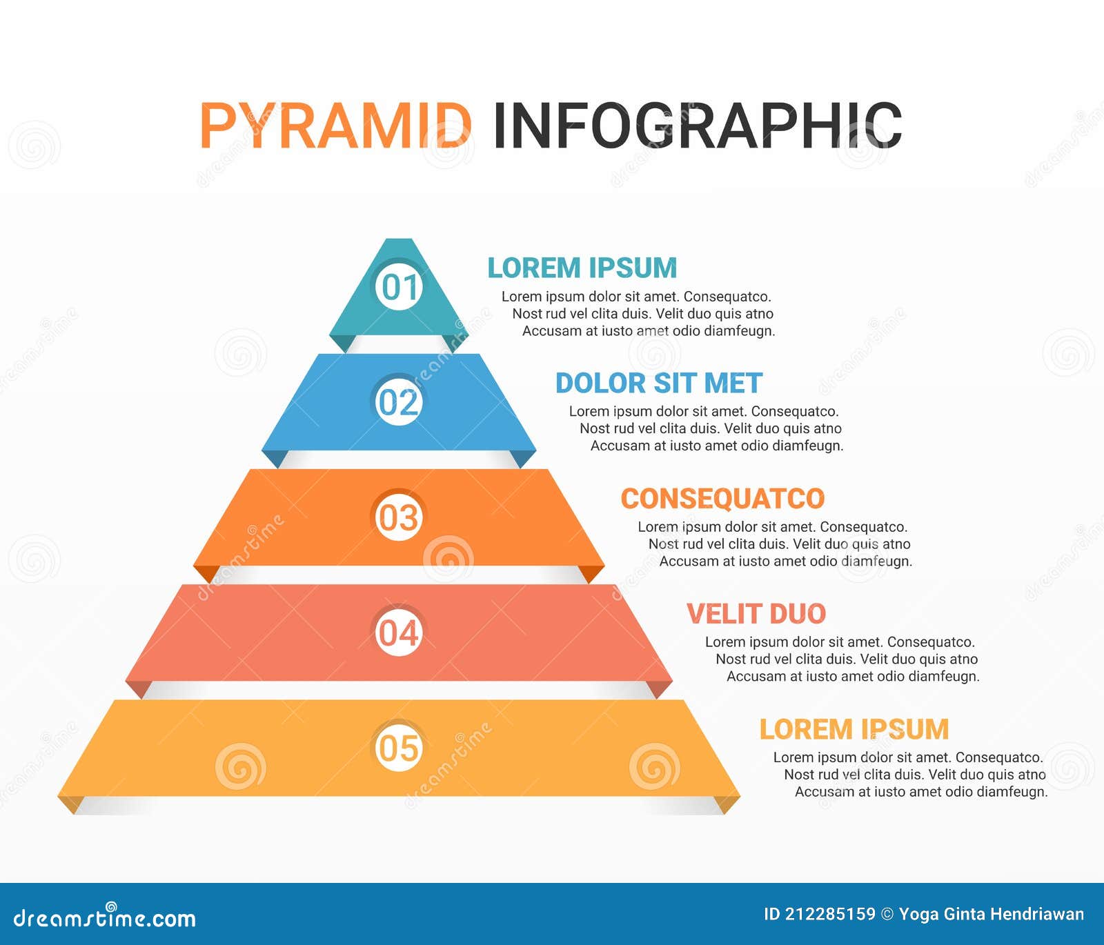 Five Level Pyramid Infographics Royalty-Free Illustration ...
