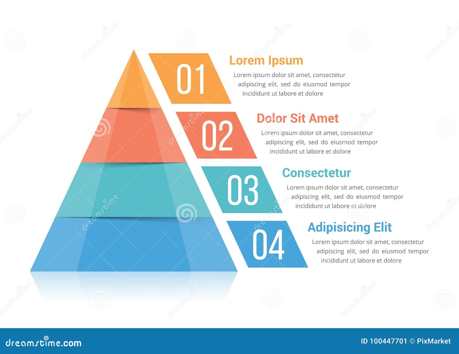 Pyramid Infographics stock vector. Illustration of geometry - 100447701