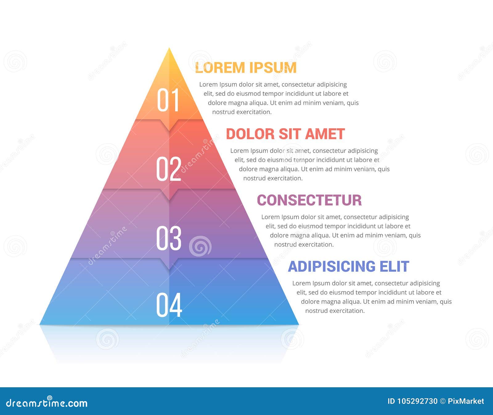 Pyramid Infographics stock vector. Illustration of graph - 105292730