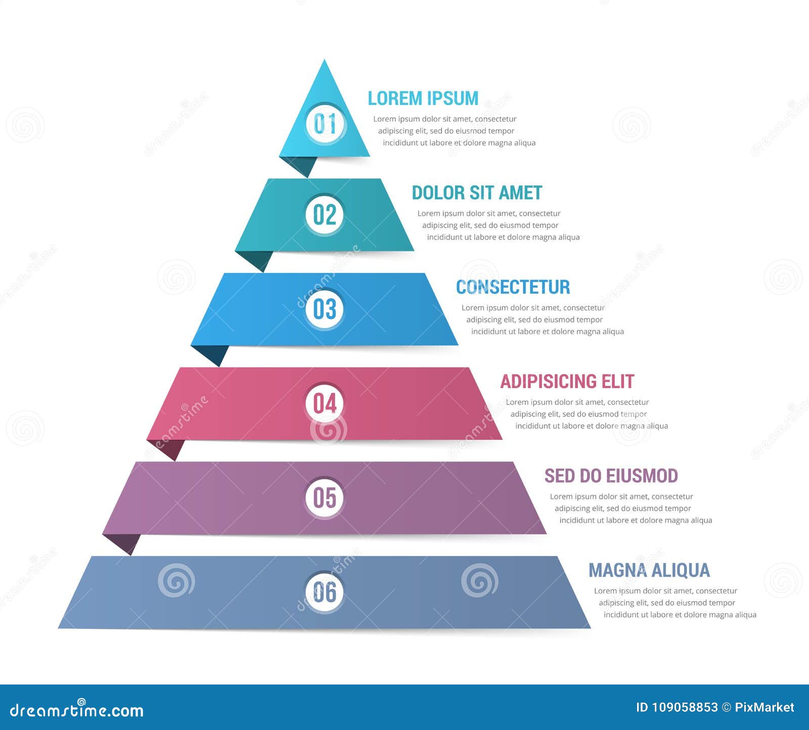 Pyramid Infographics stock vector. Illustration of level - 109058853