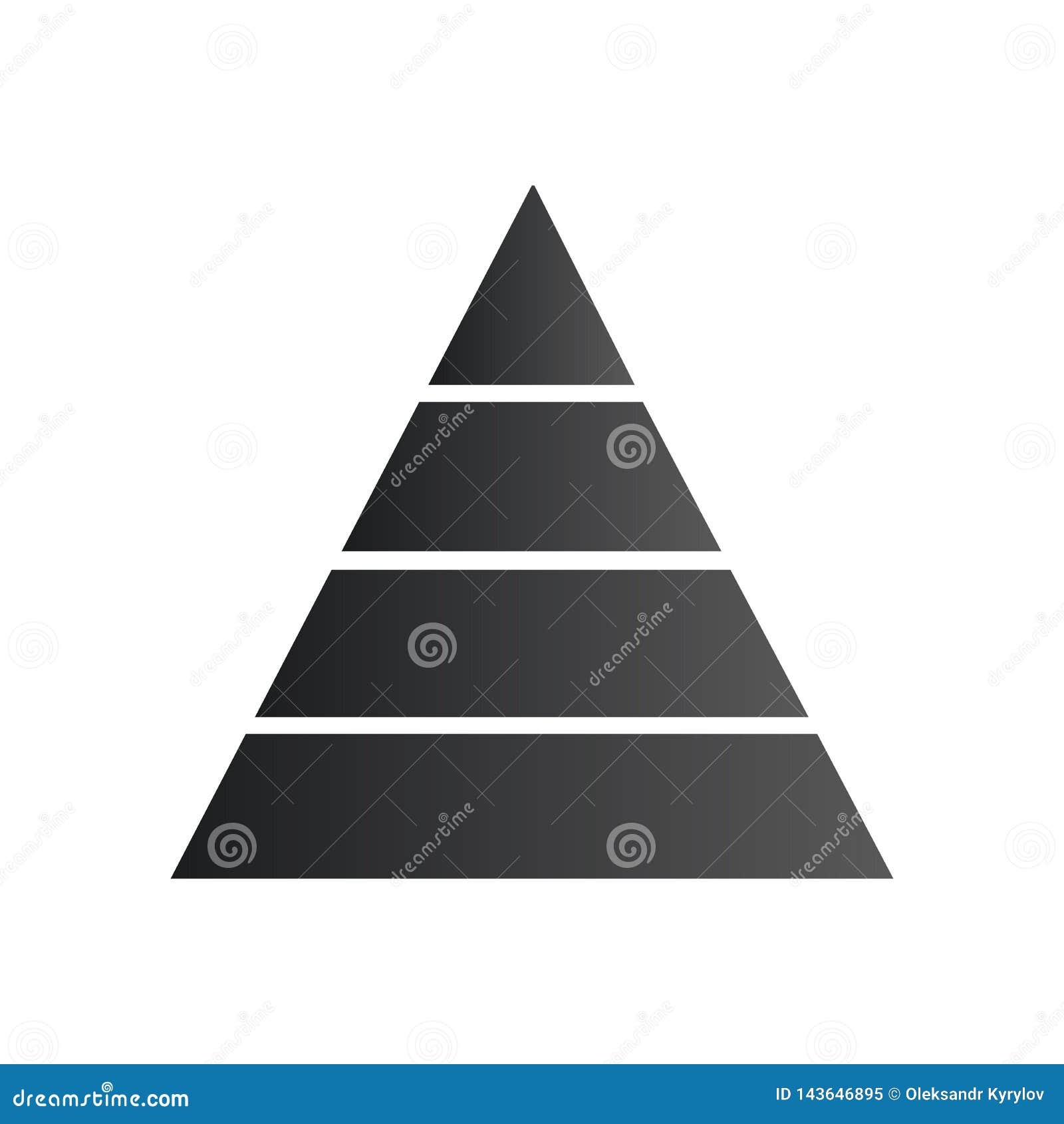 Pyramid Infographic. Triangle Chart, Diagram, Scheme, Graph with Four ...