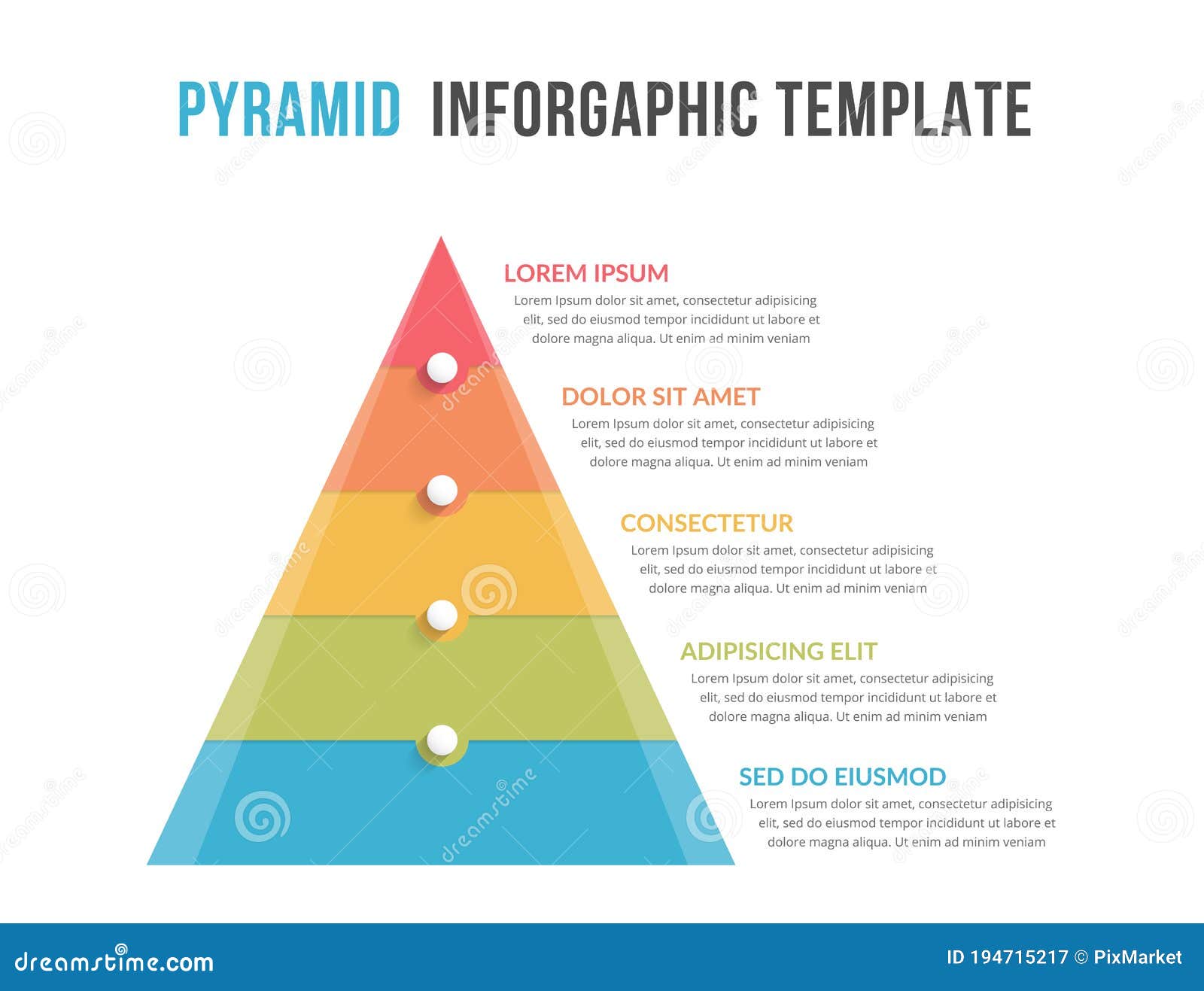 Pyramid Infographics stock vector. Illustration of five - 194715217