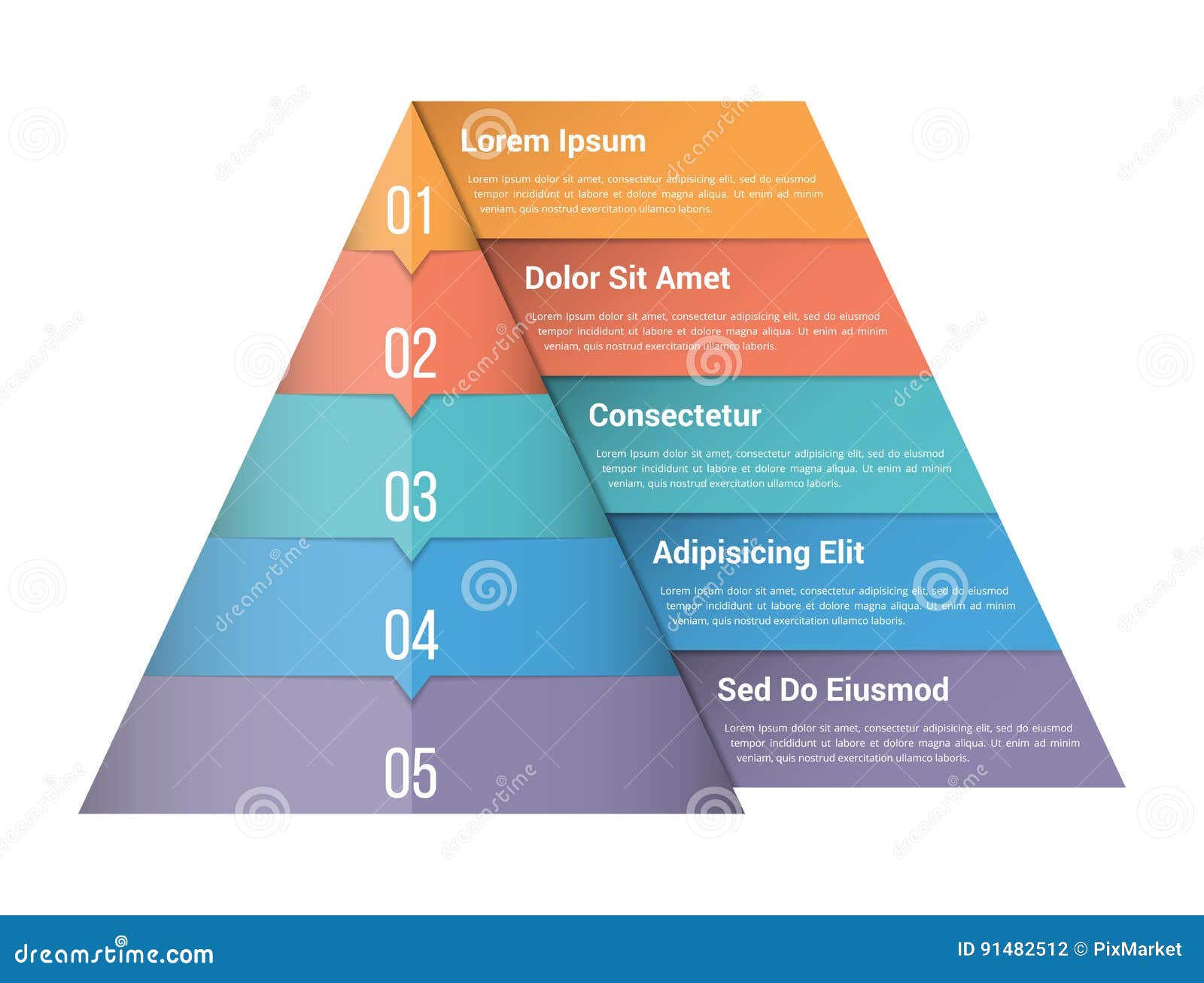 Pyramid Infographics stock vector. Illustration of level - 91482512