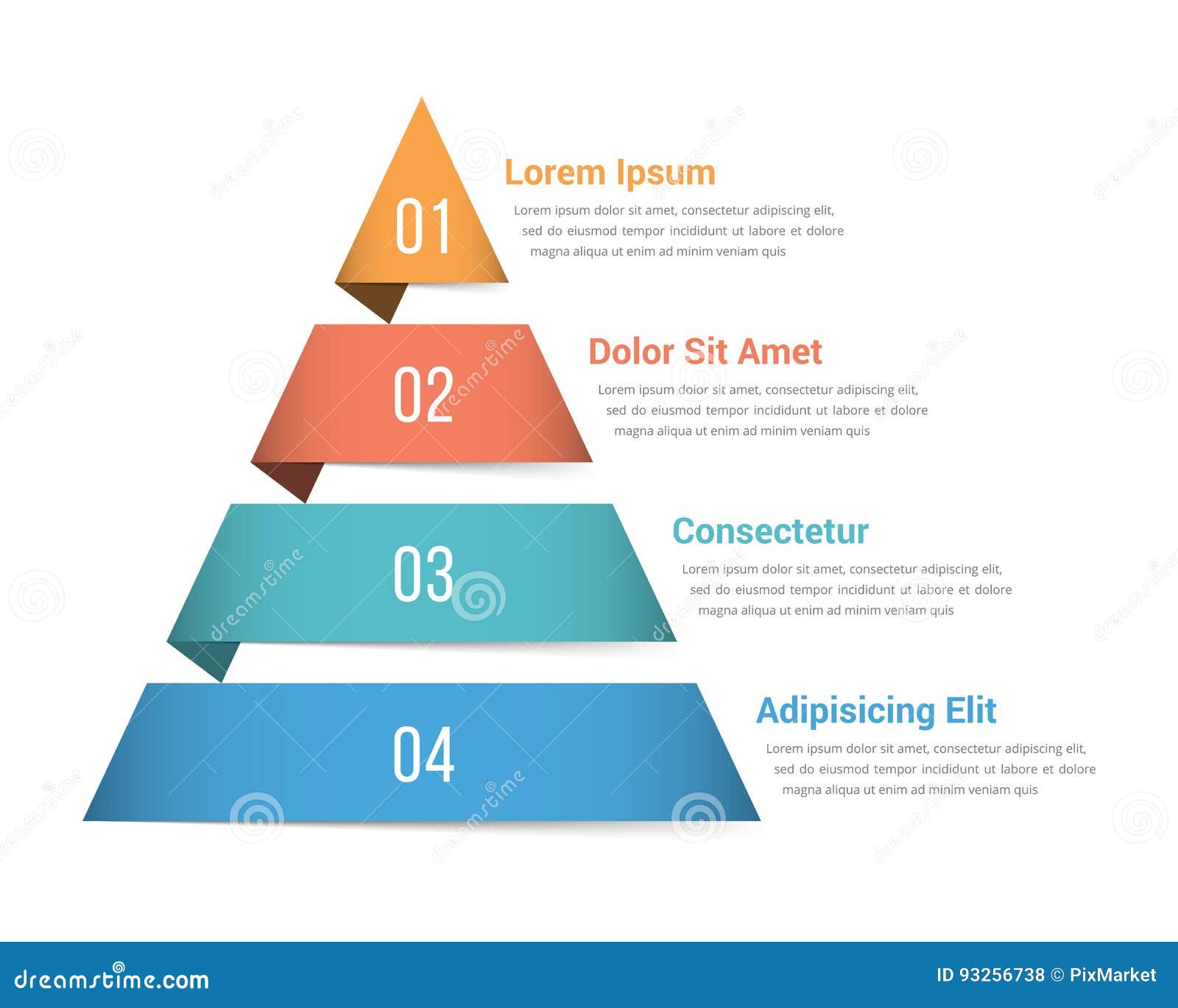 Pyramid Infographics stock vector. Illustration of step - 93256738