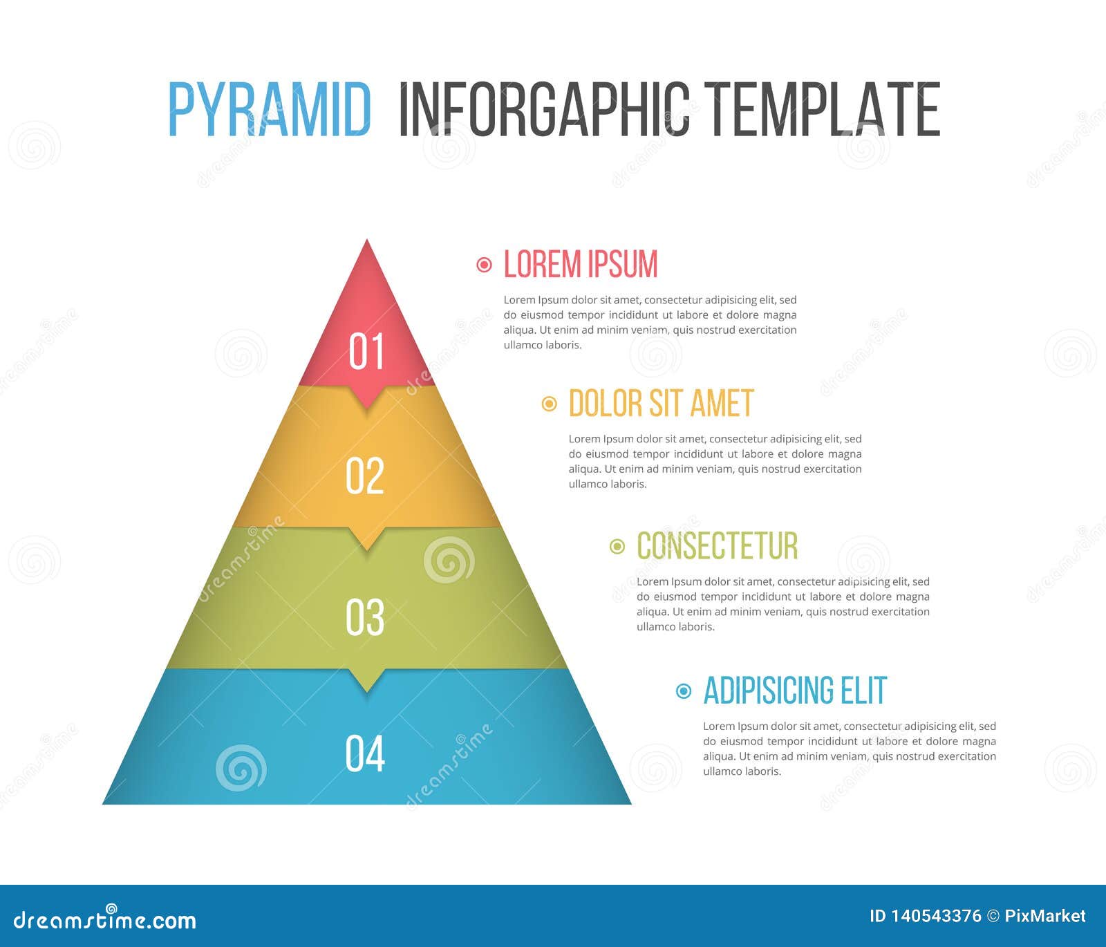 Pyramid Infographics stock vector. Illustration of design - 140543376