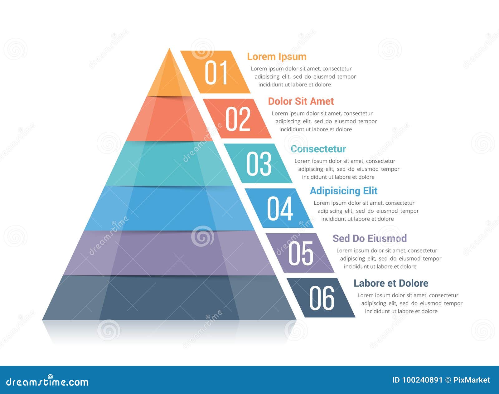 Pyramid Infographics stock vector. Illustration of template - 100240891