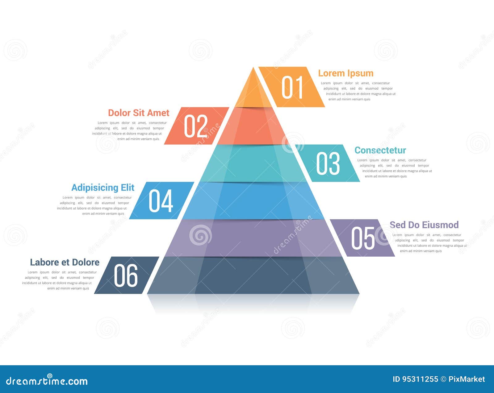 Pyramid Infographics stock vector. Illustration of info - 95311255