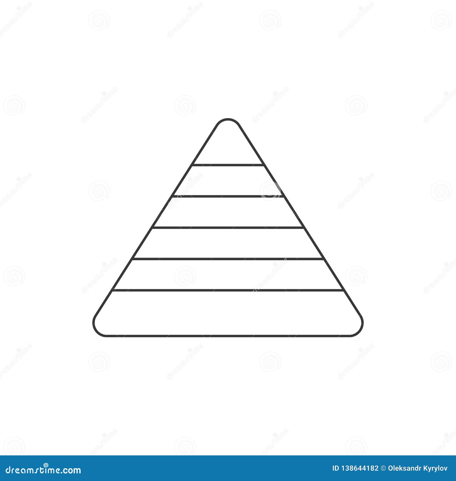 Pyramid For Infographics. Linear Diagram, Chart With 6 Steps, Levels ...