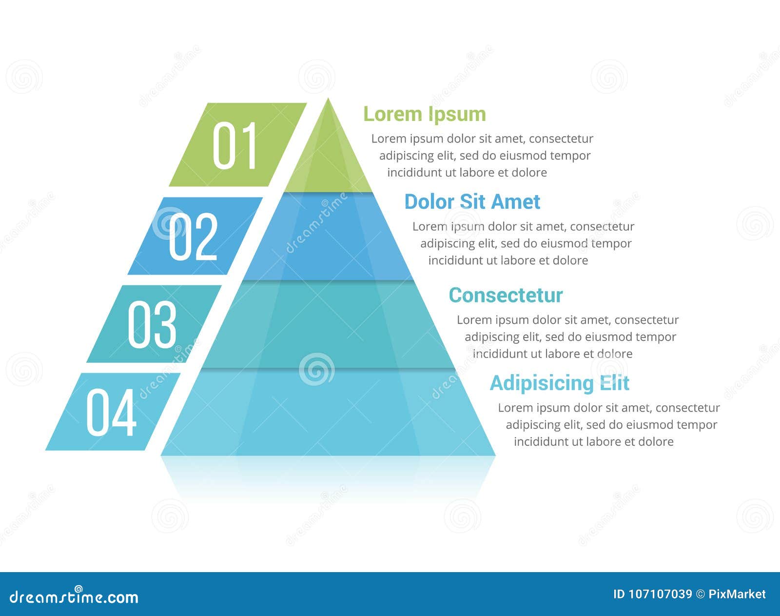 Pyramid Infographics stock vector. Illustration of graph - 107107039