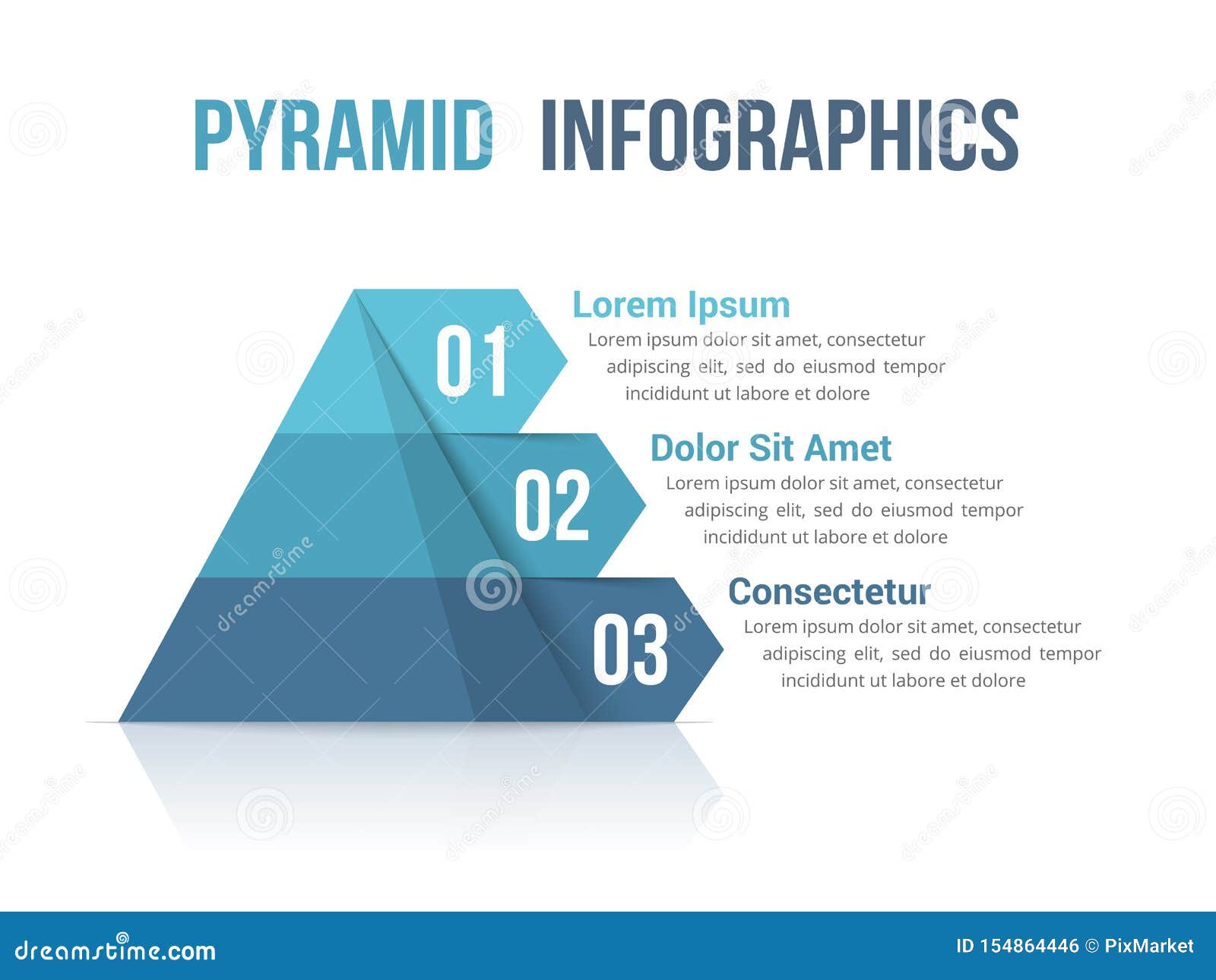 Pyramid Infographics stock vector. Illustration of marketing - 154864446