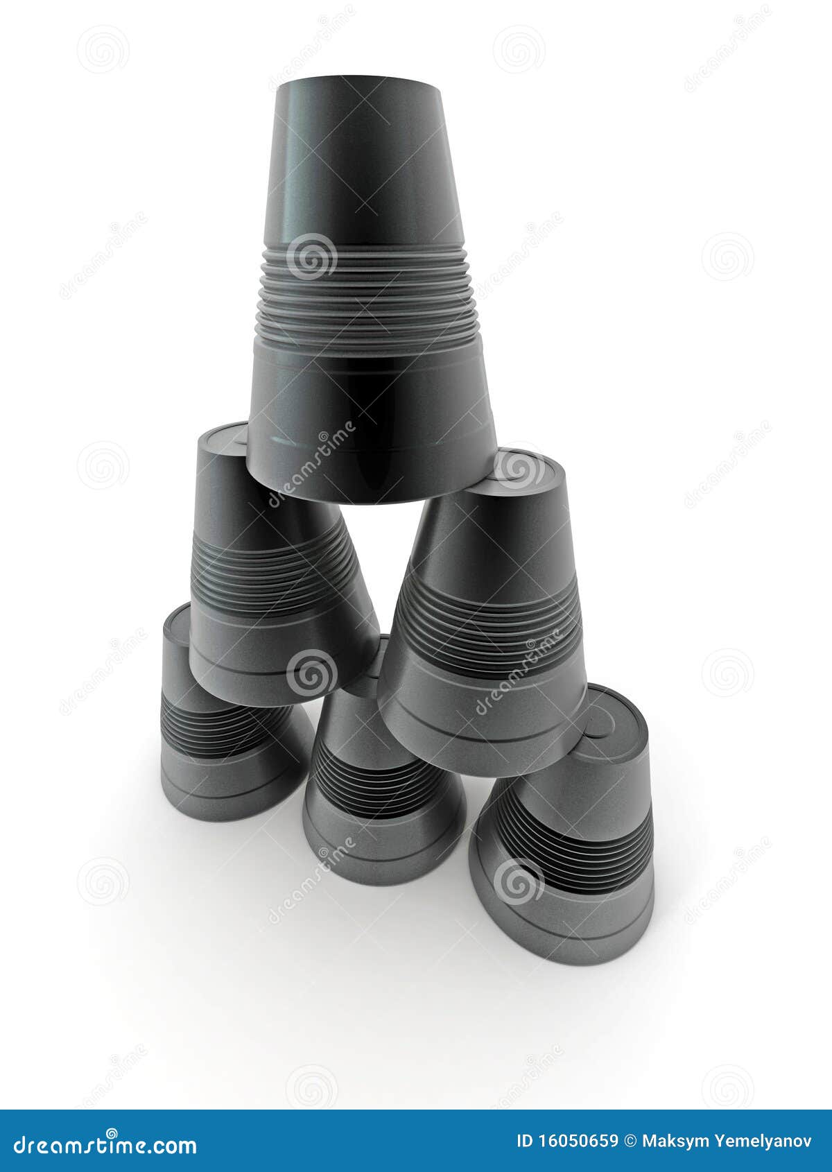 Pyramid from Inverted Plastic Cups Stock Illustration - Illustration of ...