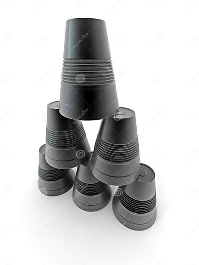 Pyramid from Inverted Plastic Cups Stock Illustration - Illustration of ...