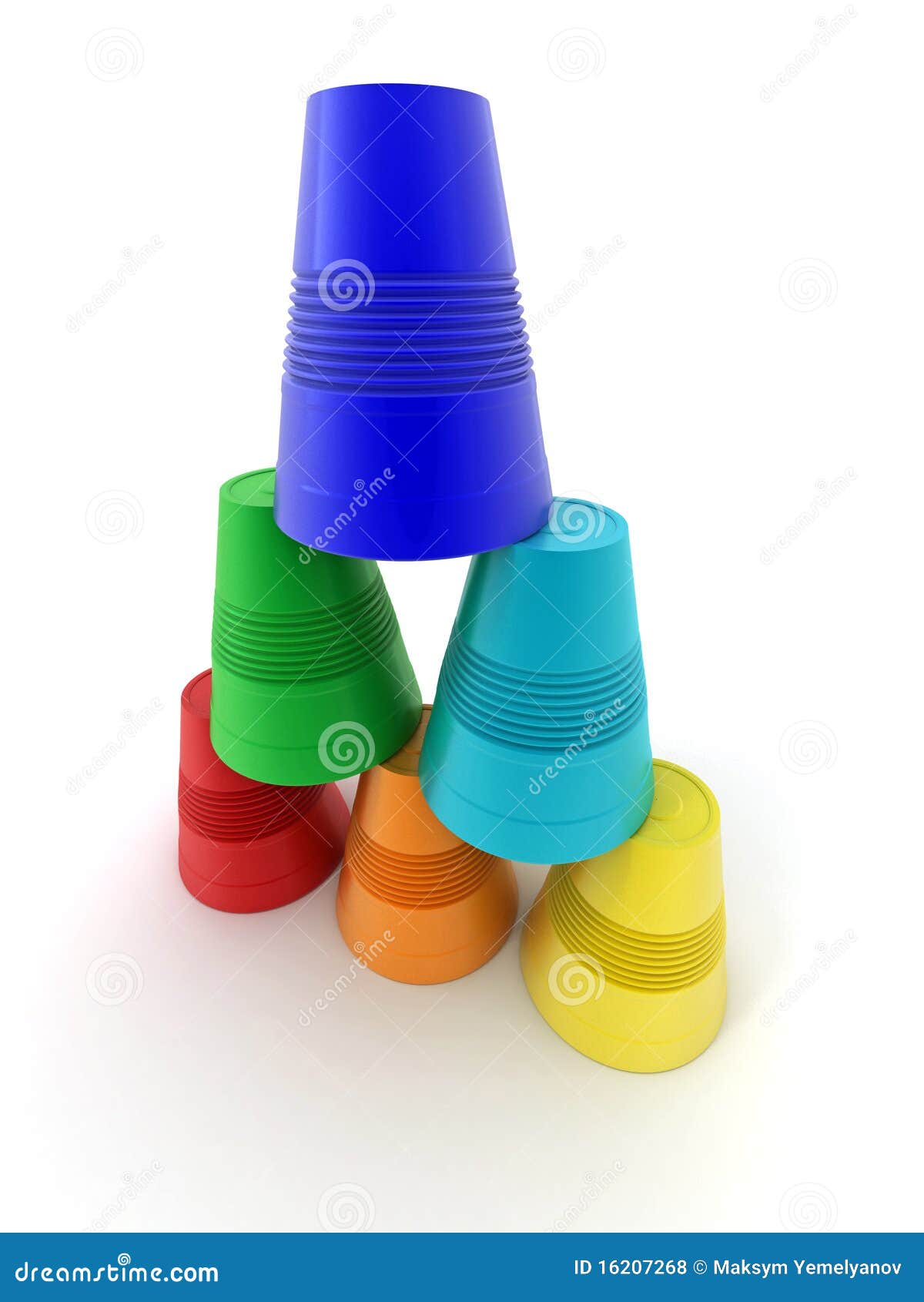 Pyramid from Inverted Plastic Cups Stock Illustration - Illustration of ...