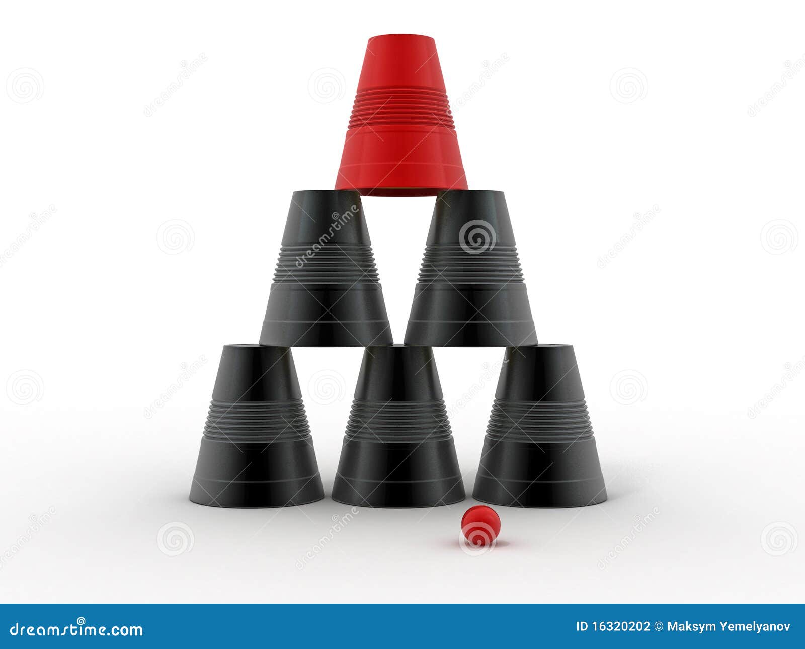 Pyramid from Inverted Plastic Cups Stock Illustration - Illustration of ...