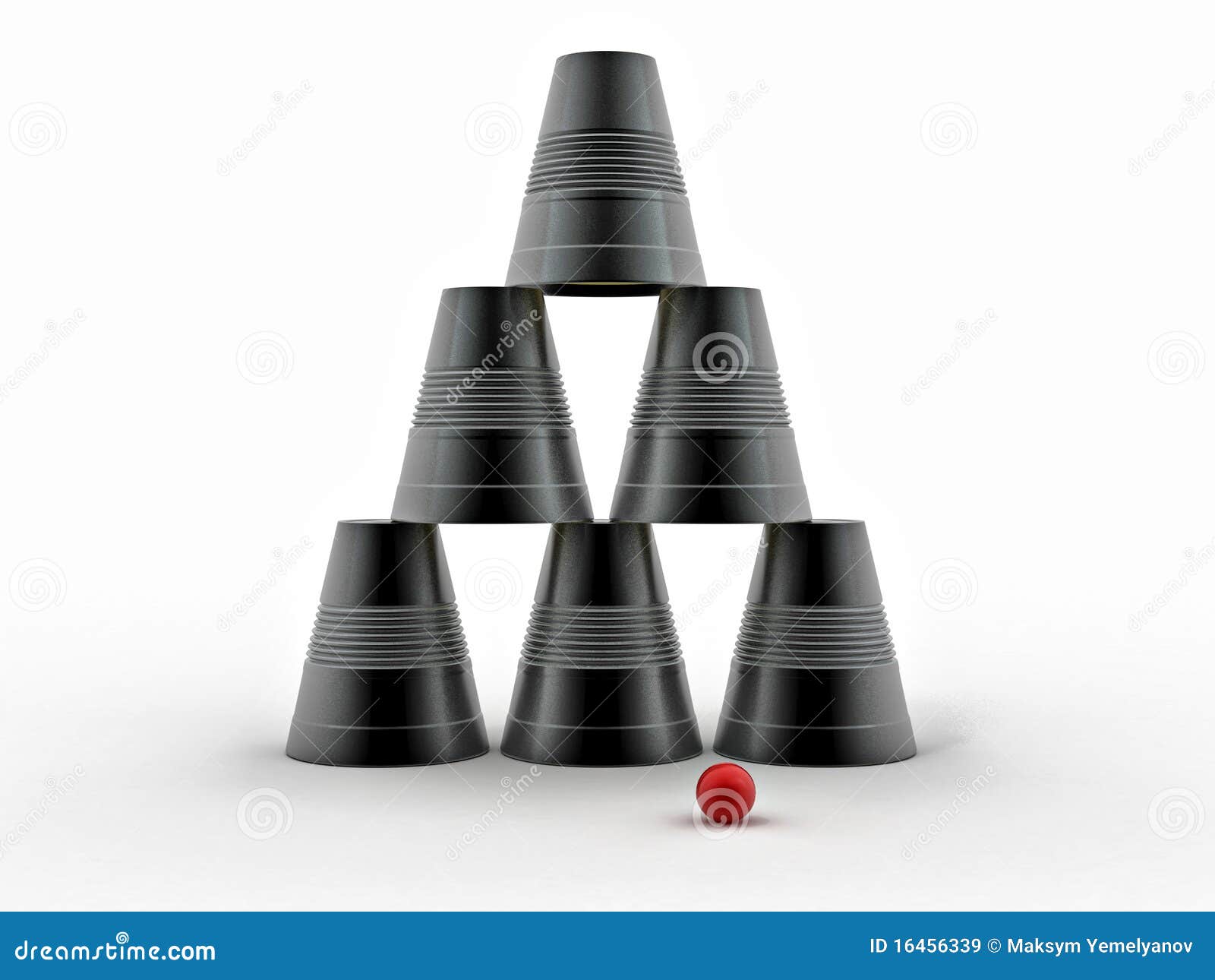 Pyramid from Inverted Plastic Cups Stock Illustration - Illustration of ...