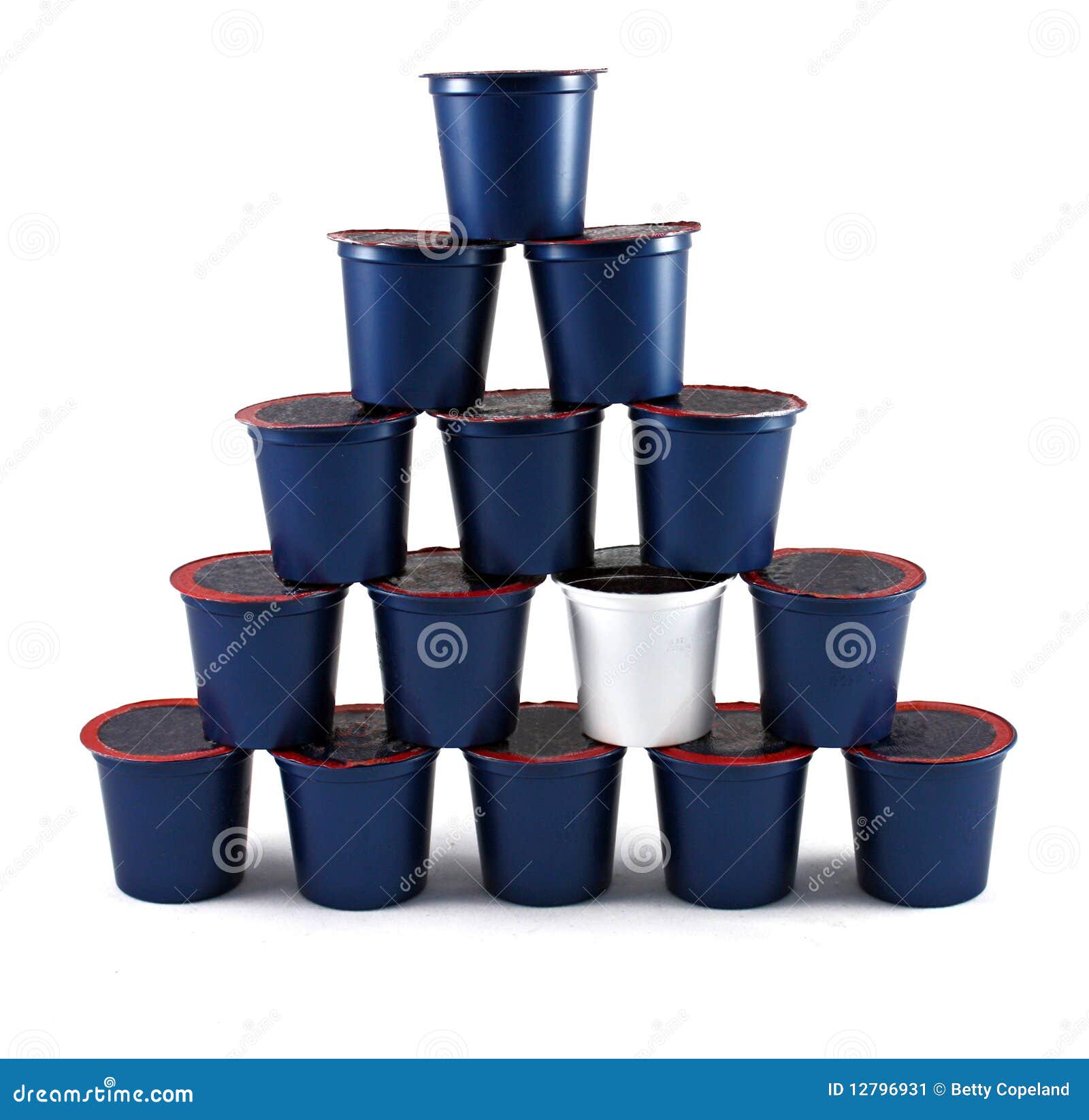 Pyramid of K cups stock image. Image of pyramid, blue - 12796931