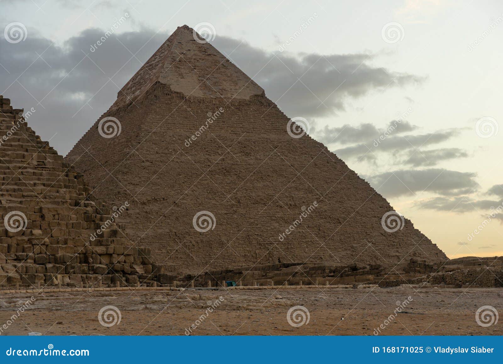 The Pyramid of Khafre Behind the Pyramid of Cheops Stock Image - Image ...