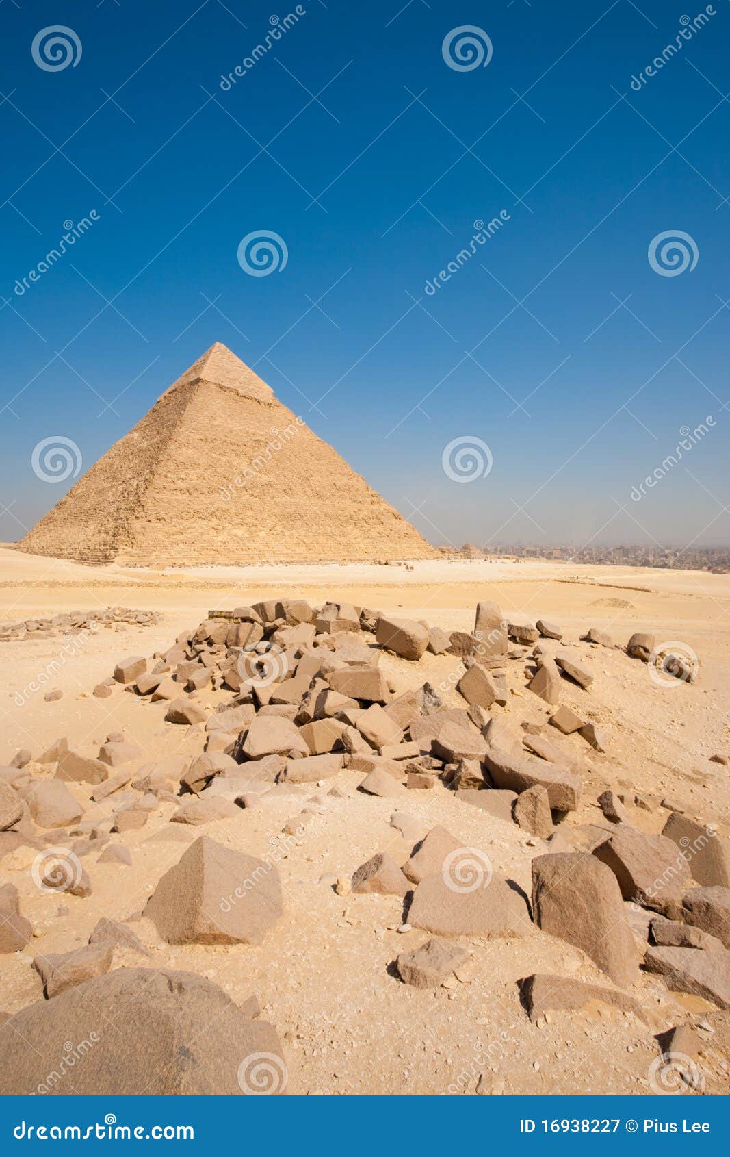 Pyramid Khafre Cairo Cityscape Boulders Vertical Stock Image - Image of ...