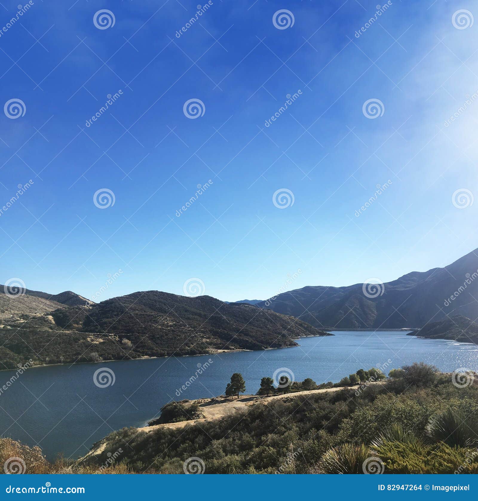 Pyramid Lake in California stock photo. Image of picnicking - 82947264